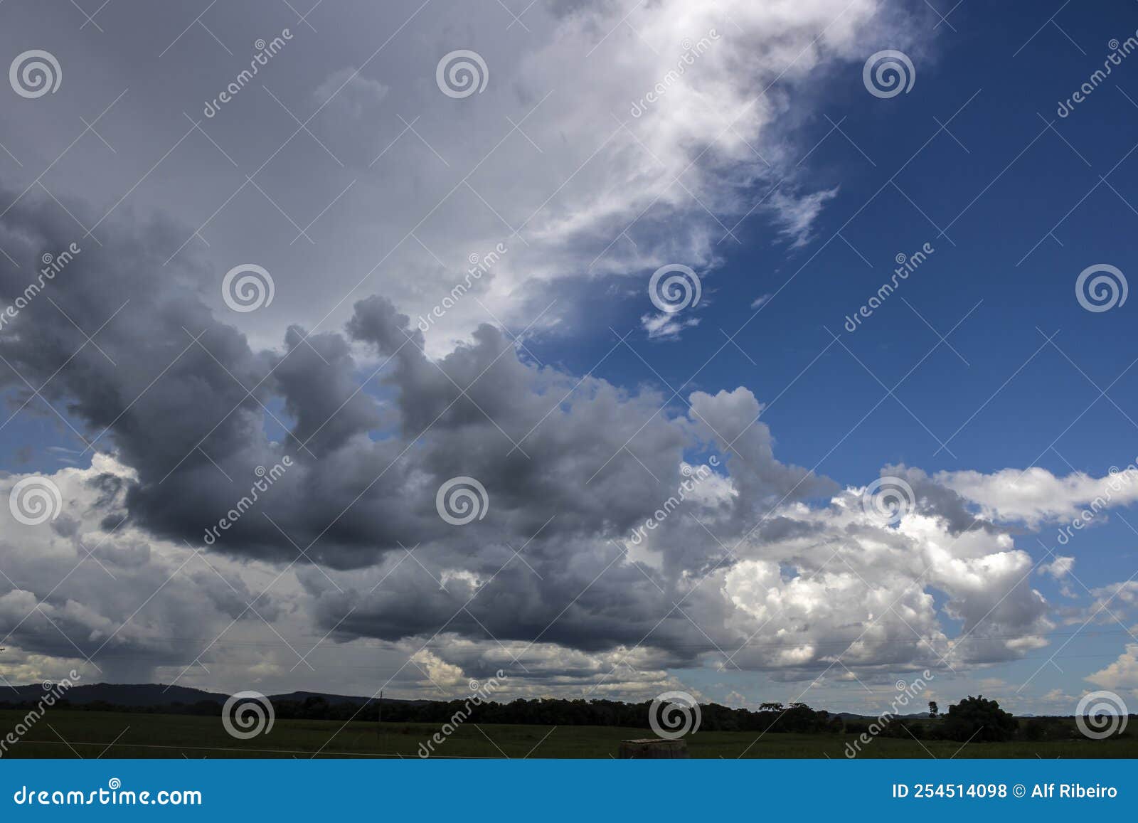 Blue Sky and Rain Storm Clouds Stock Photo - Image of bright, landscape ...