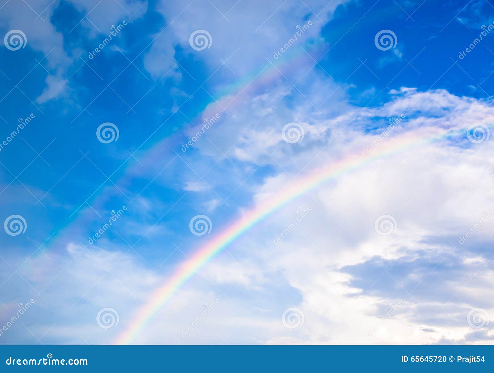 Blue sky with rainbow stock photo. Image of clouds, nature - 65645720