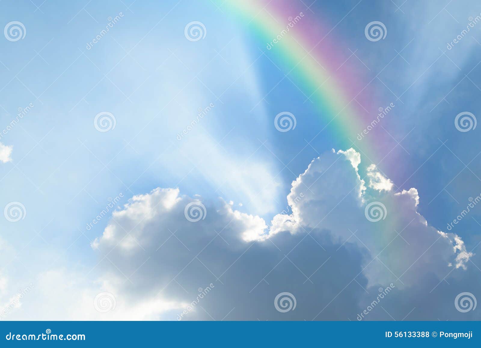 Blue sky with rainbow stock photo. Image of beautiful - 56133388