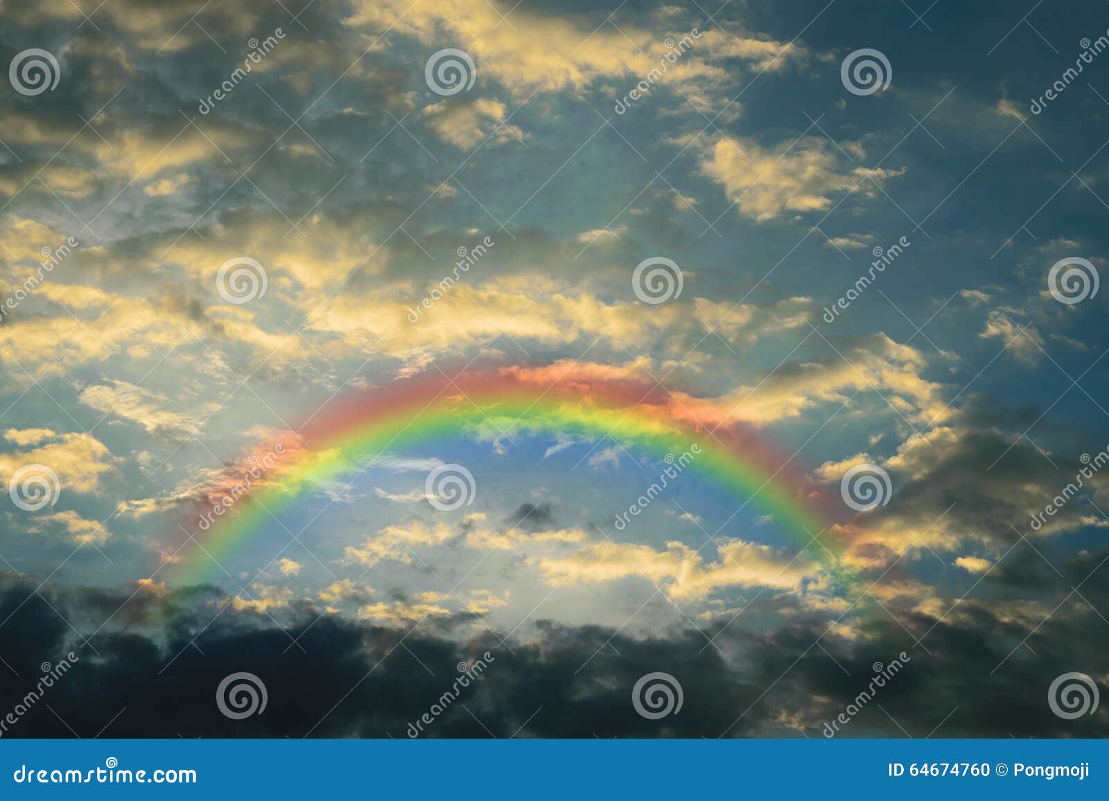 Blue sky with rainbow stock photo. Image of pattern, clear - 64674760