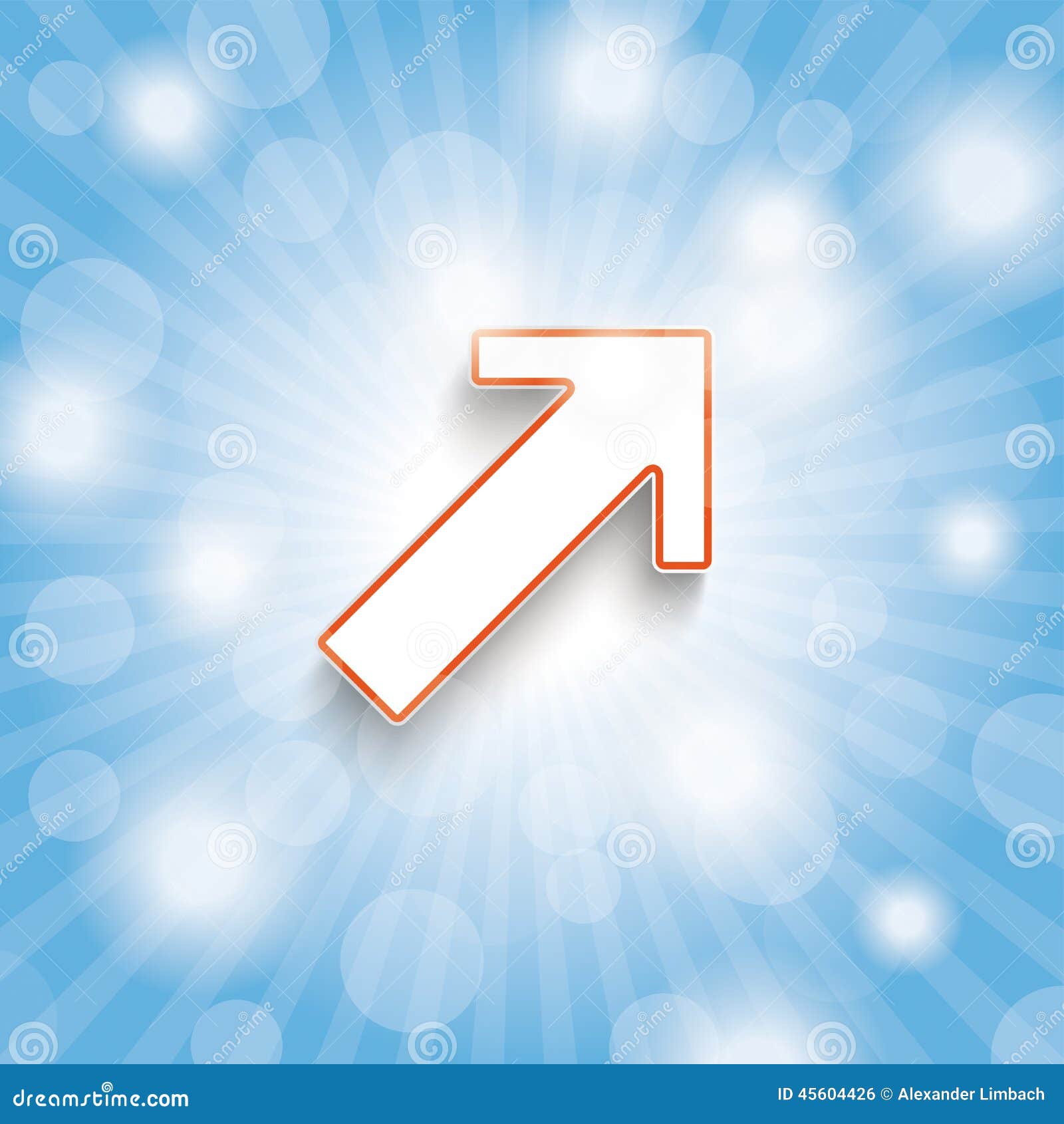 Blue Sky Rays Blue Arrow stock vector. Illustration of blue - 45604426