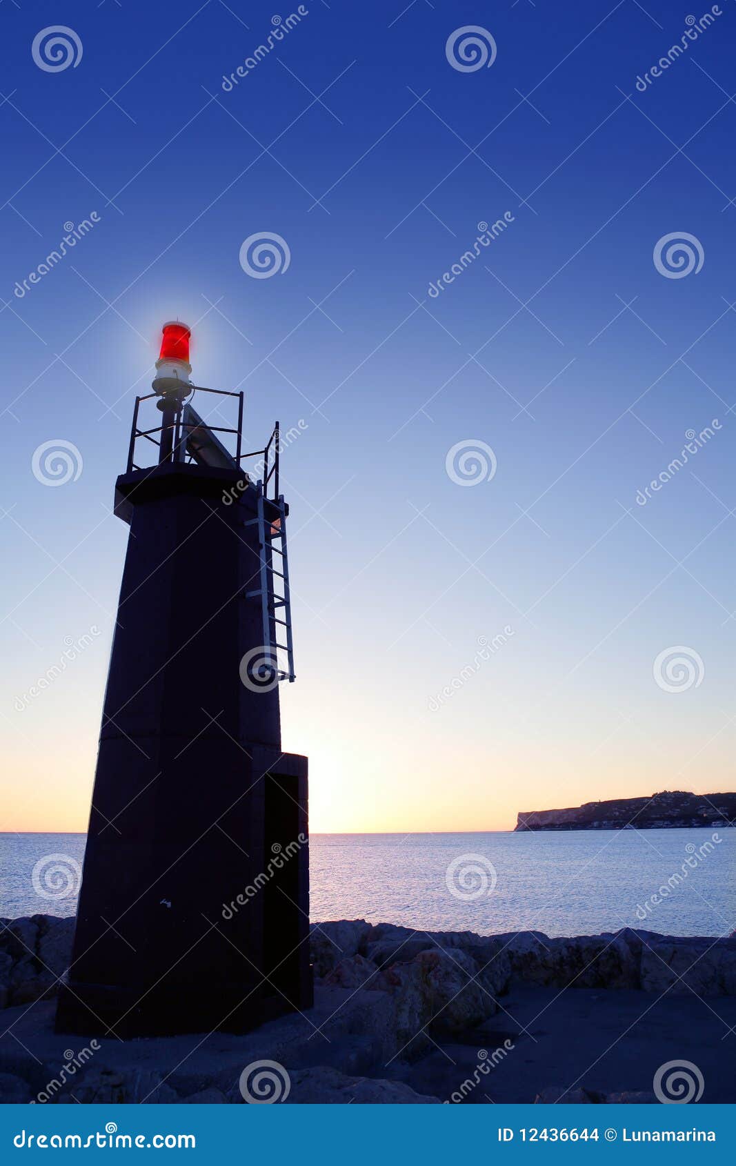 Blue Sky and Red Lighthouse Glowing Stock Photo - Image of abstract ...