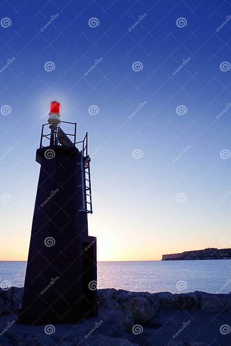 Blue Sky and Red Lighthouse Glowing Stock Photo - Image of abstract ...