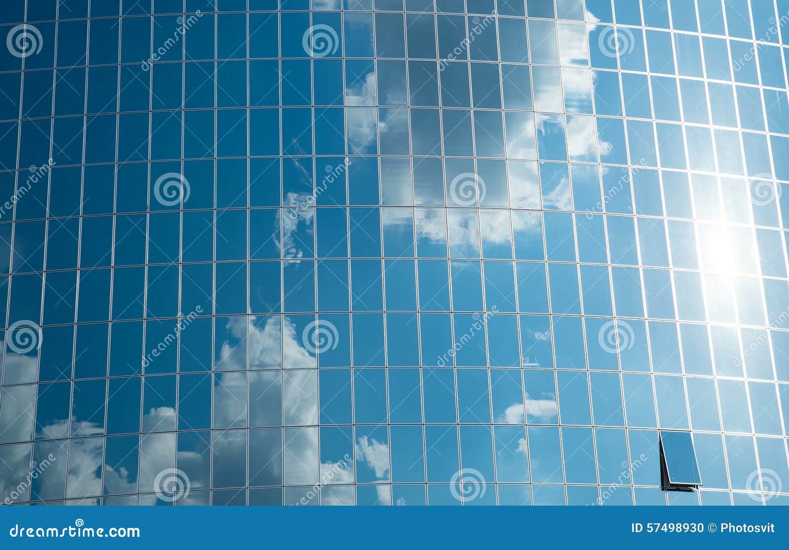 Blue Sky Reflected at Building Windows Stock Photo - Image of ...