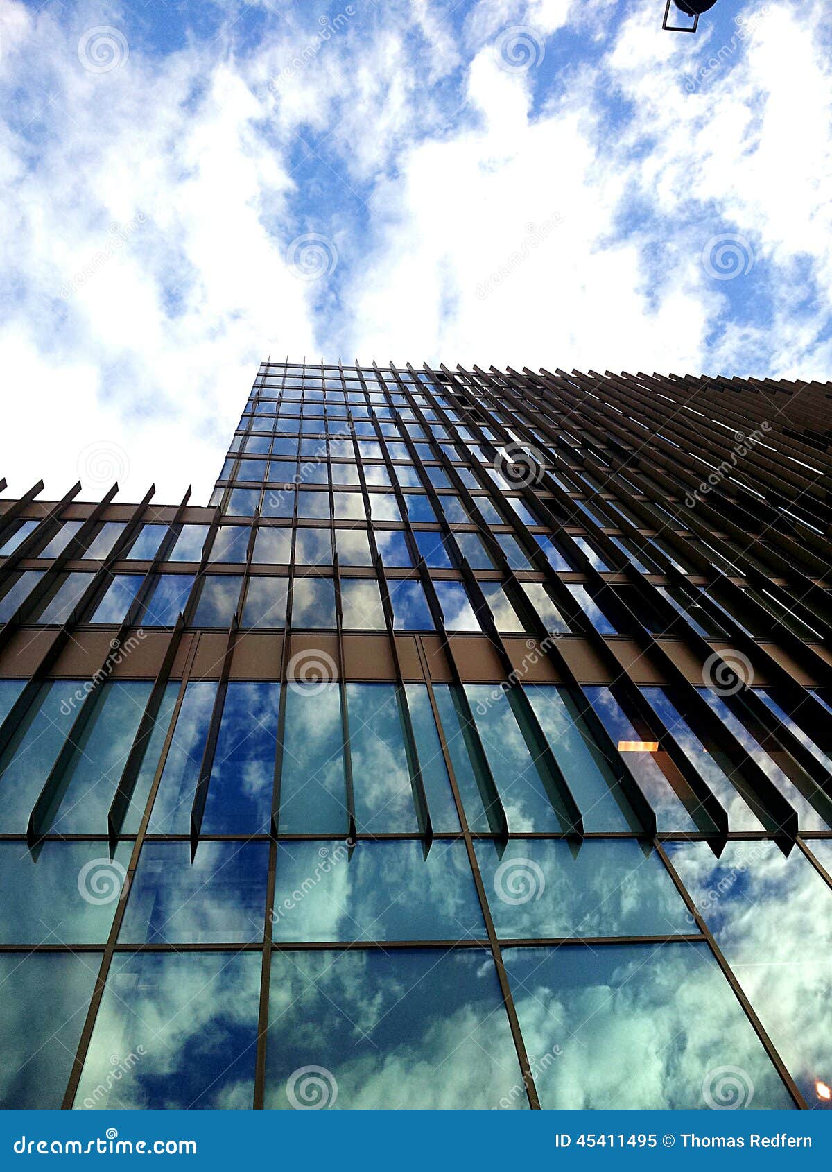 Blue Sky Reflected on Modern Building Stock Image - Image of building ...