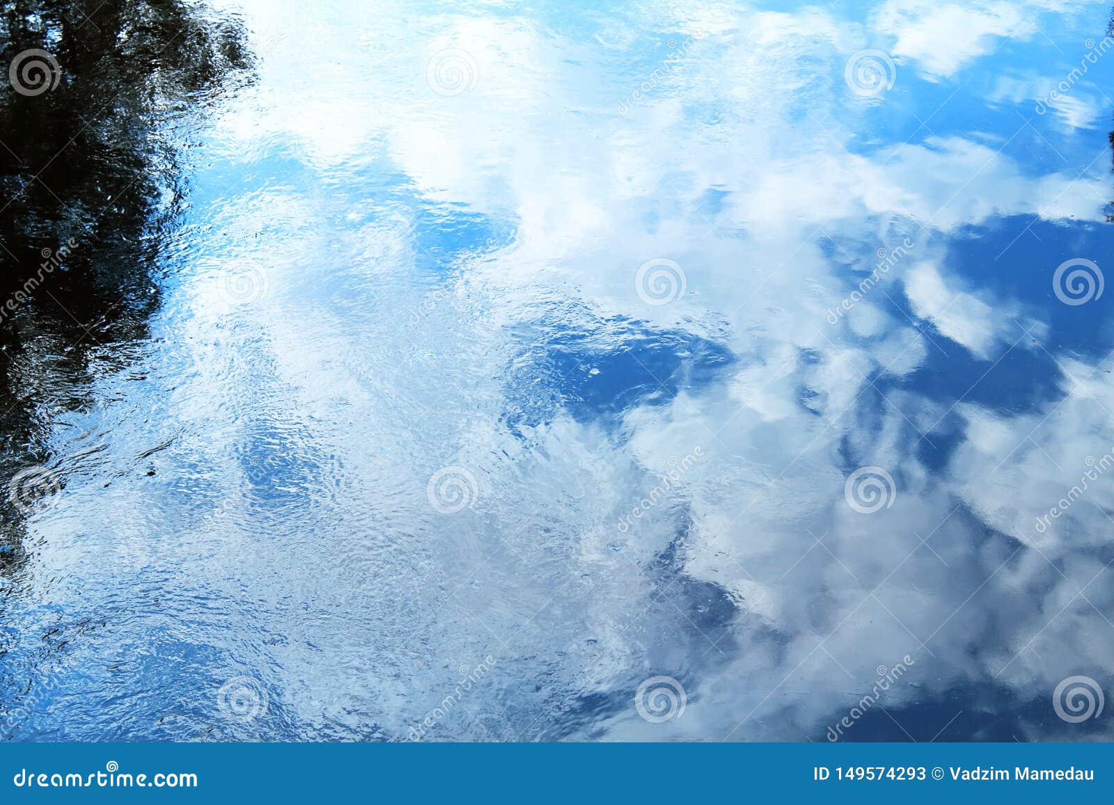 Blue sky reflected water stock image. Image of beauty - 149574293
