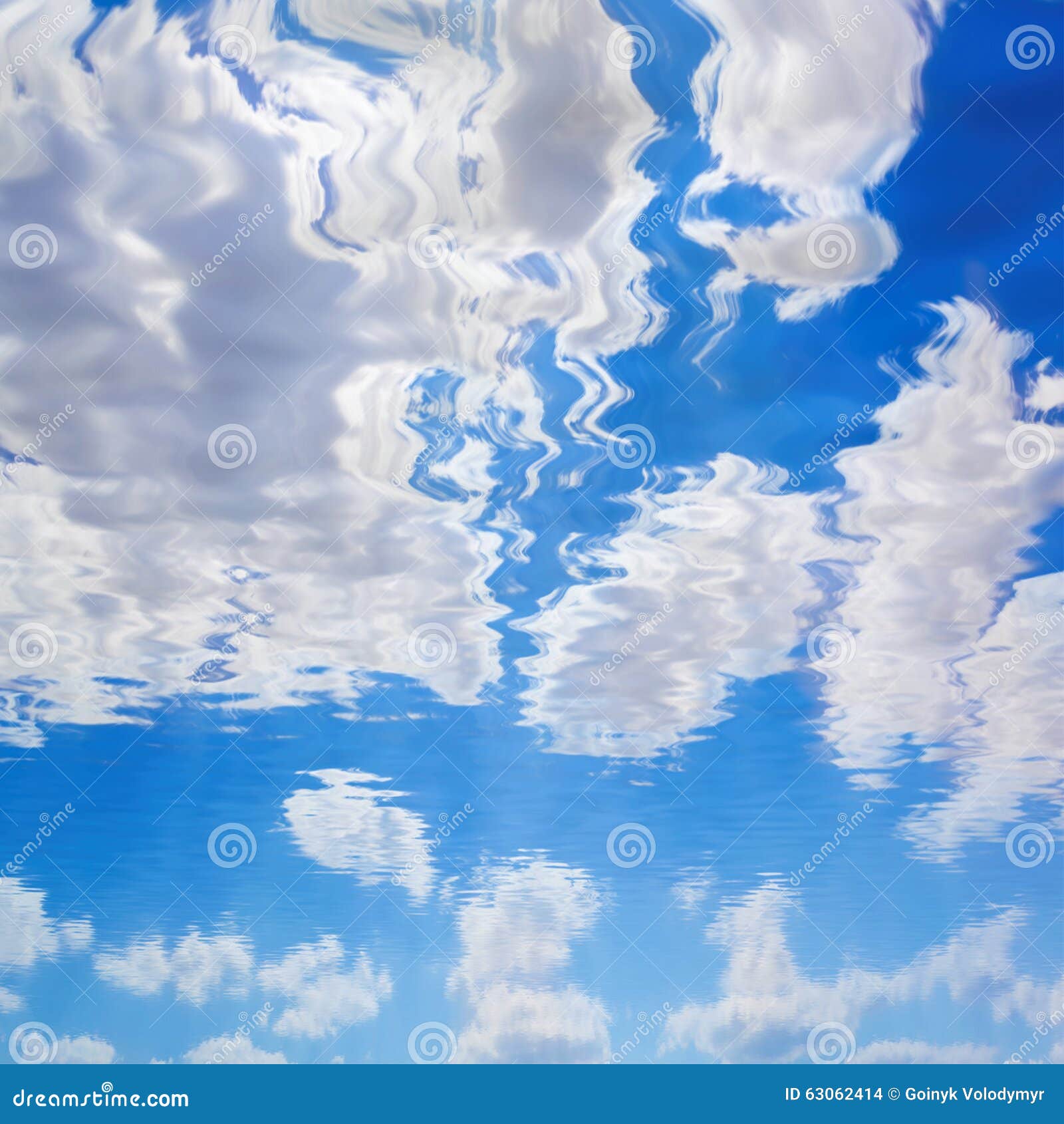 Blue Sky Reflected in Water Stock Photo - Image of cumulus, weather ...