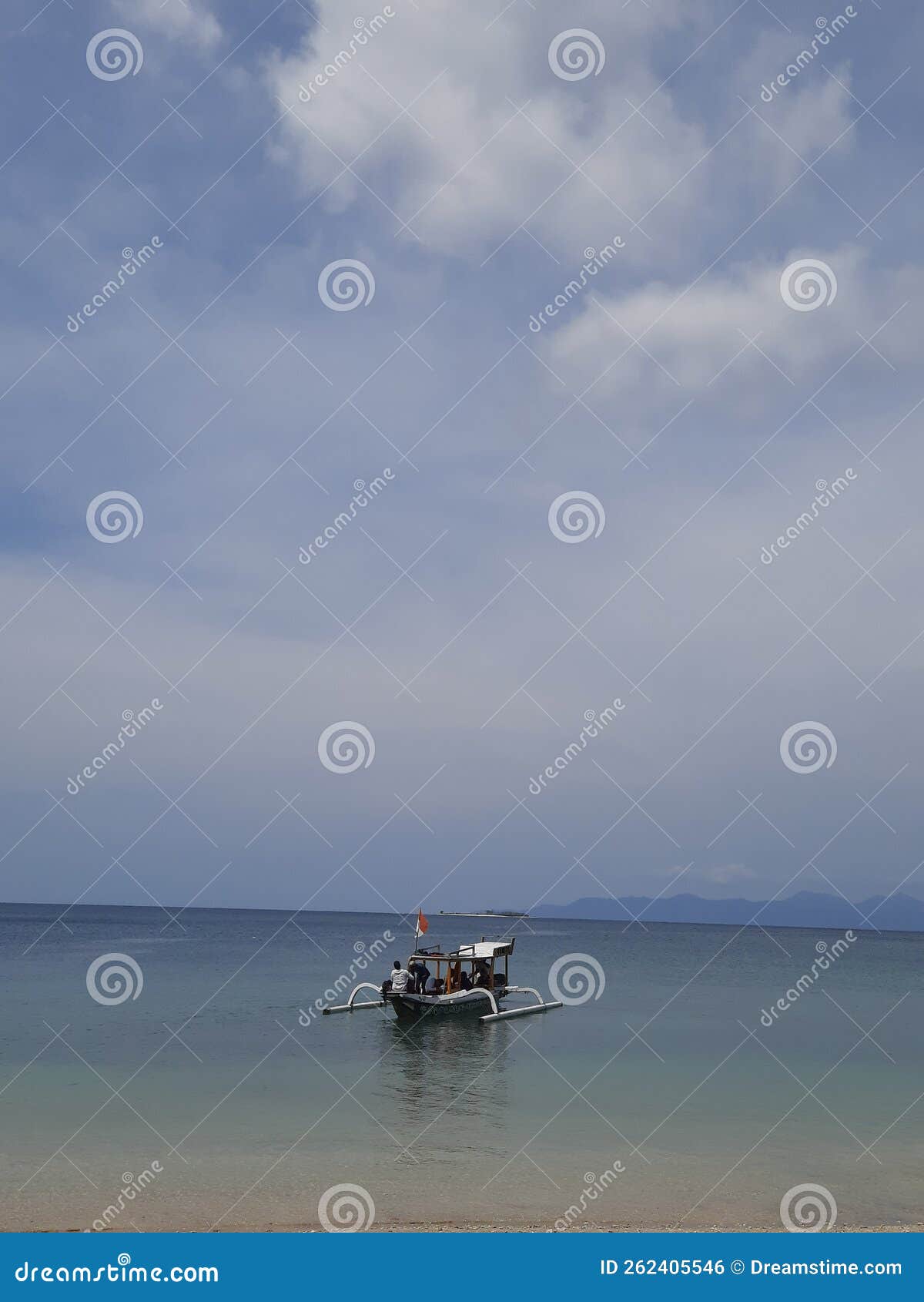 Blue Sky Reflection Wind Aesthetic Ocean Sea Boat Fish Stock Photo ...