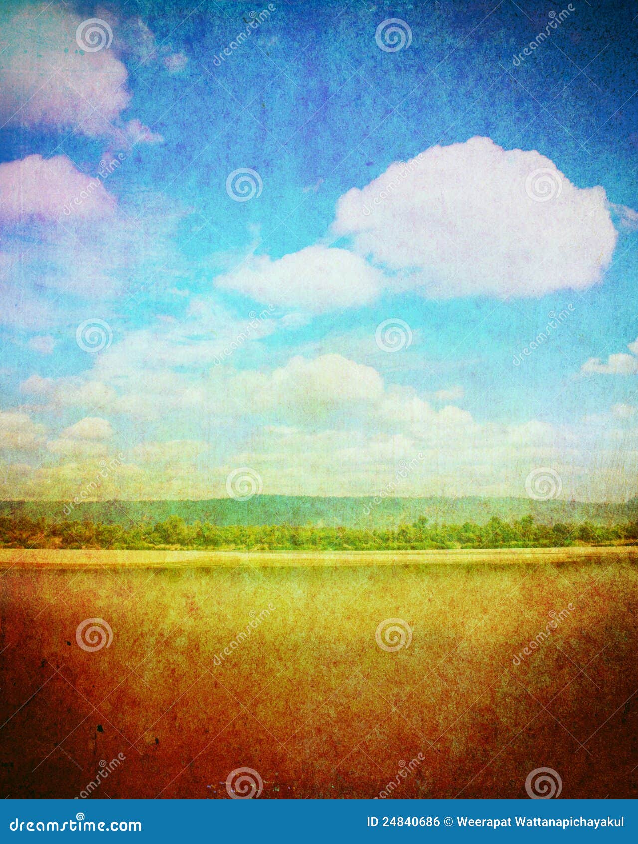 Blue sky in retro style stock illustration. Illustration of background ...