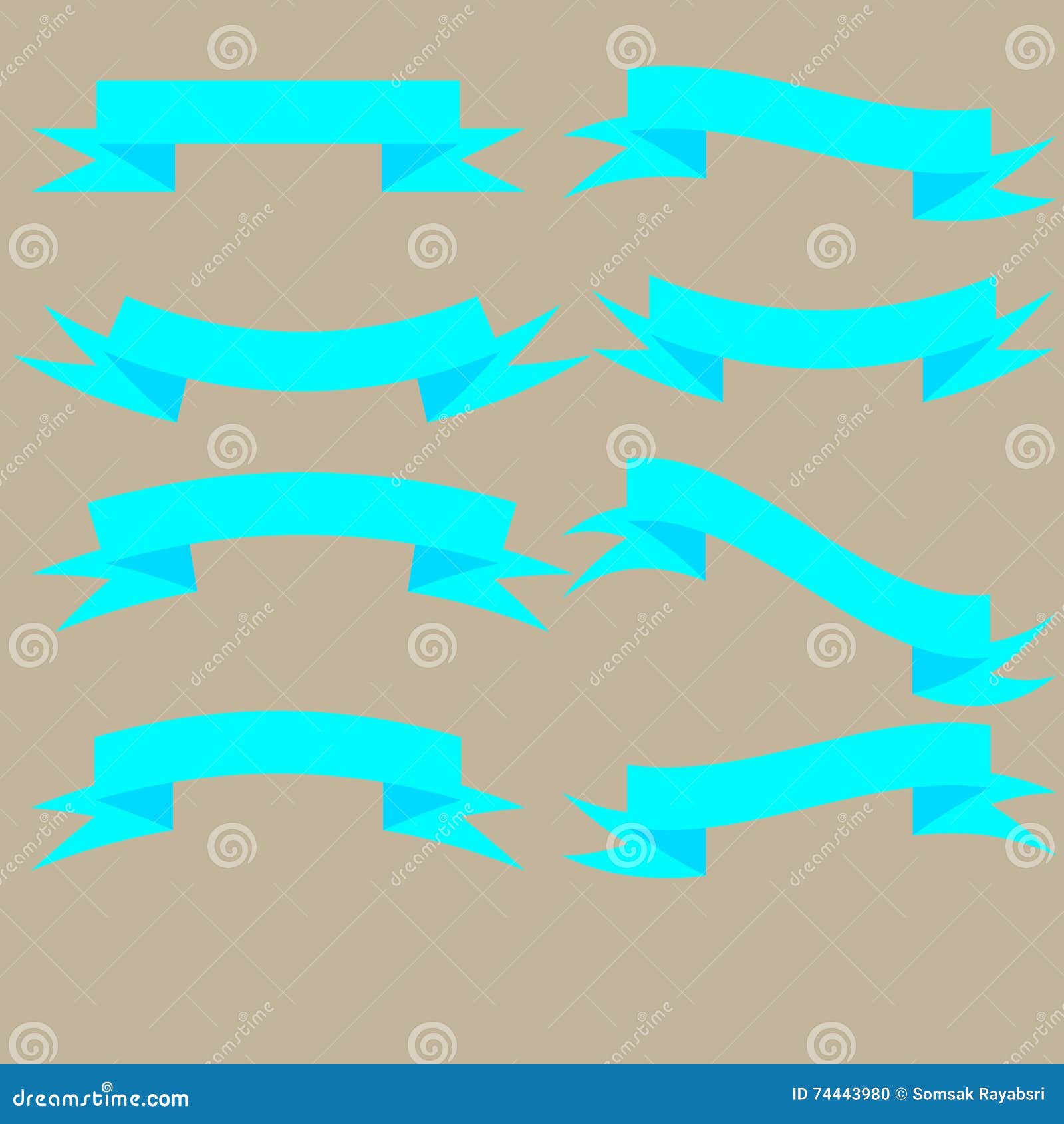 Blue sky ribbon set stock illustration. Illustration of abstract - 74443980