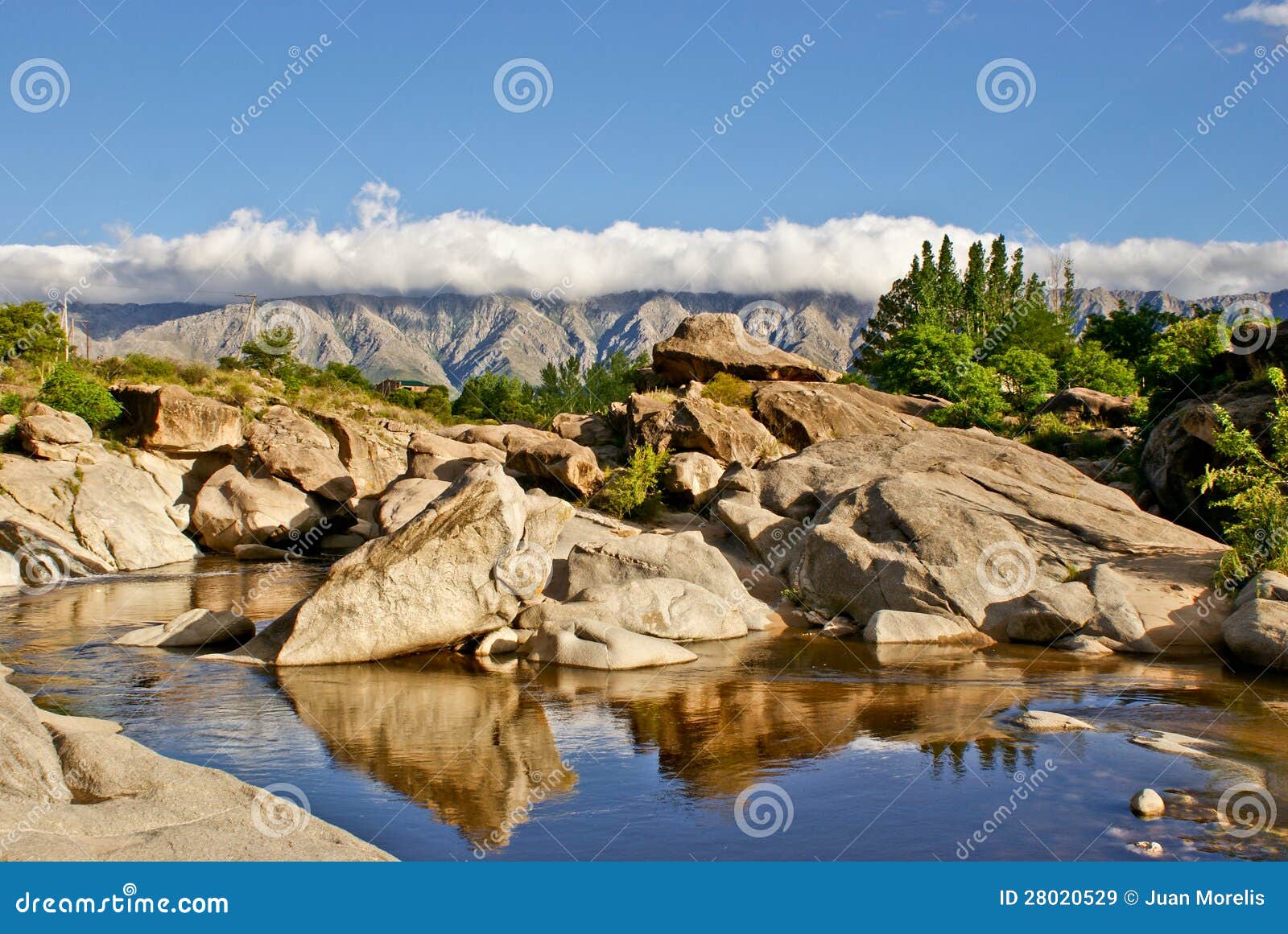 Blue sky and river rocks stock image. Image of golden - 28020529