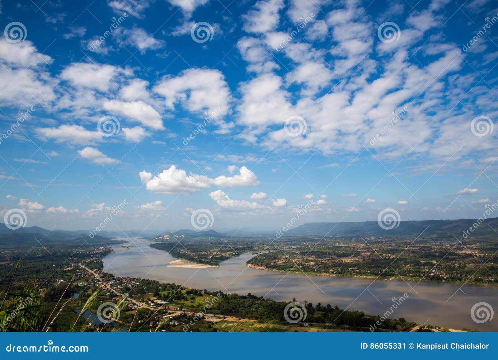 Blue Sky and River from Viewpoint Stock Image - Image of footpath ...