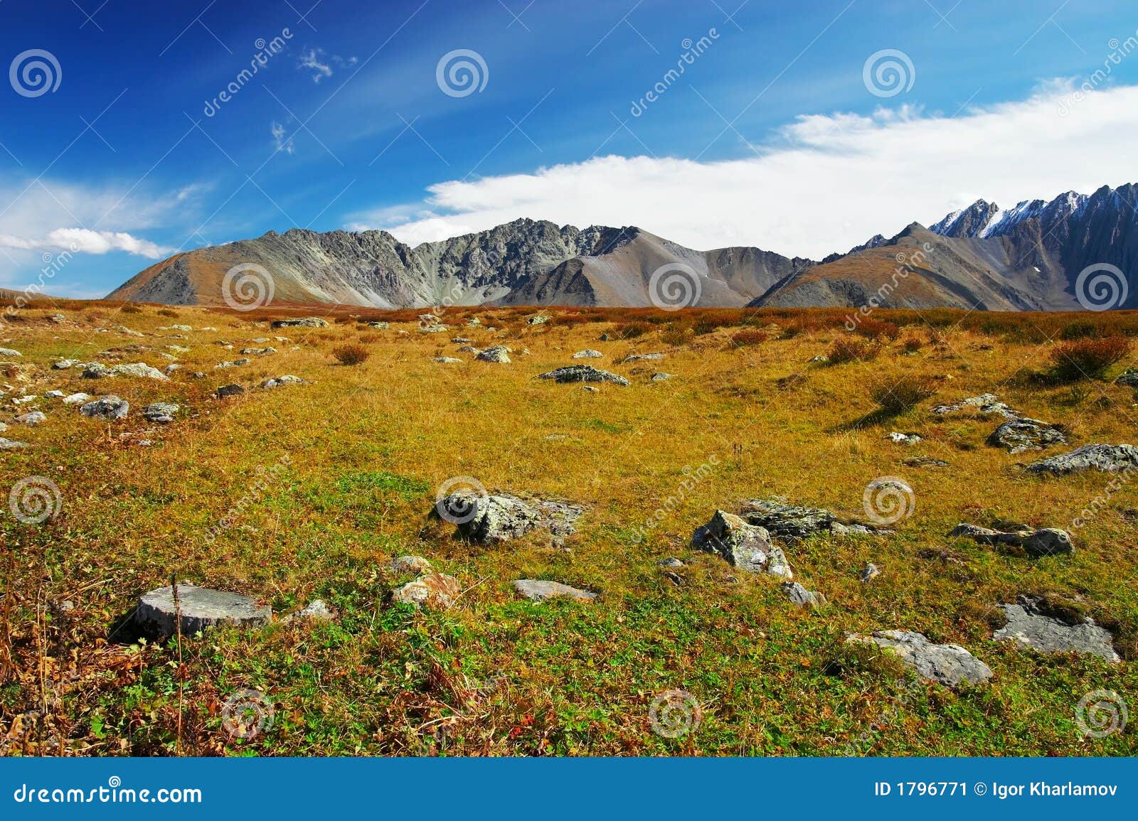 Blue Sky, Rocks and Mountains. Stock Image - Image of fleecy, range ...