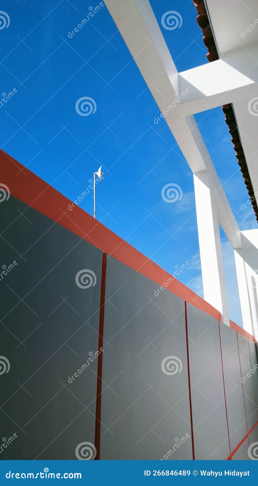 Blue Sky in Rooftop, Beautiful Angle Stock Illustration - Illustration ...