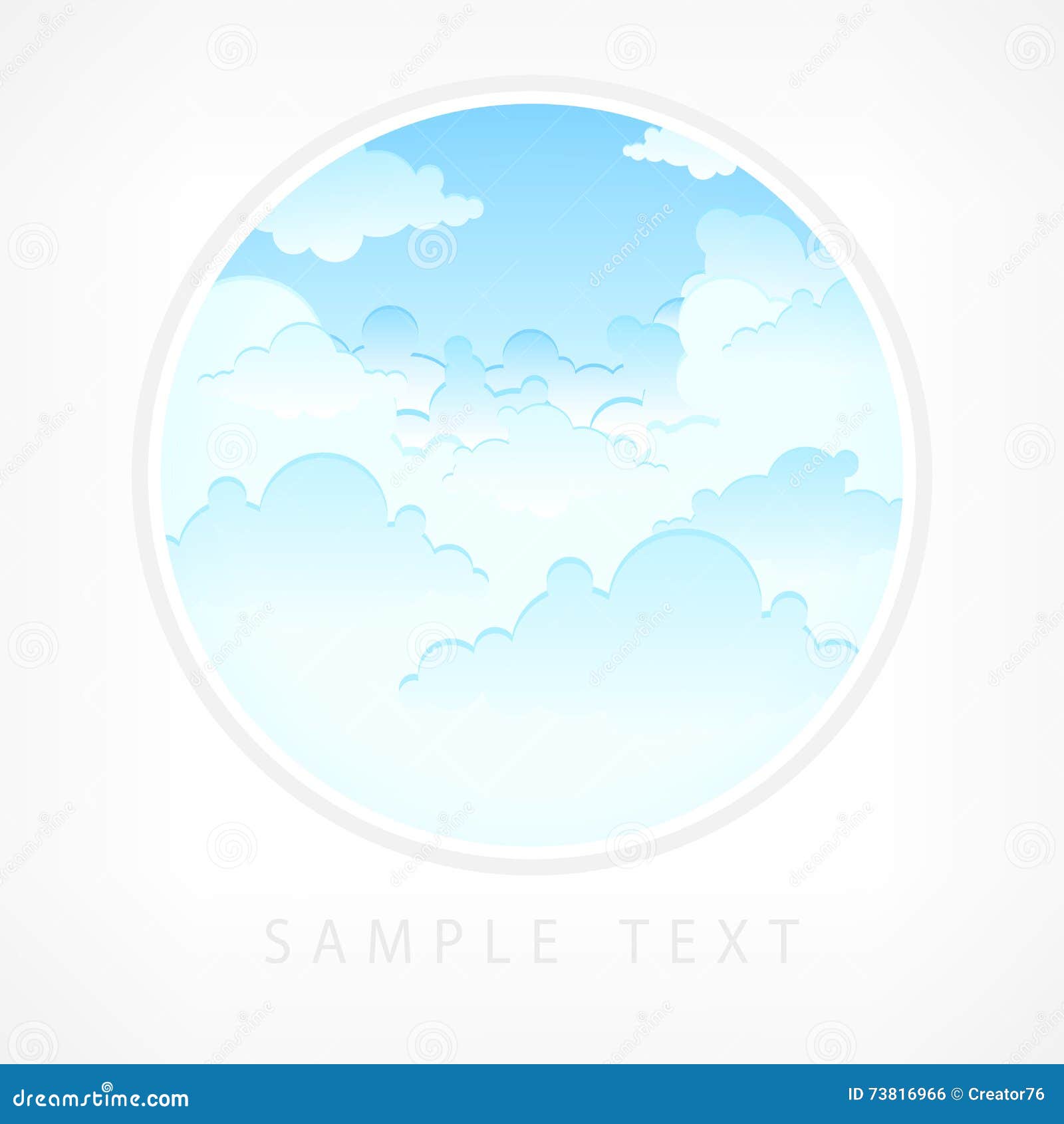 Blue sky in round stock vector. Illustration of shape - 73816966