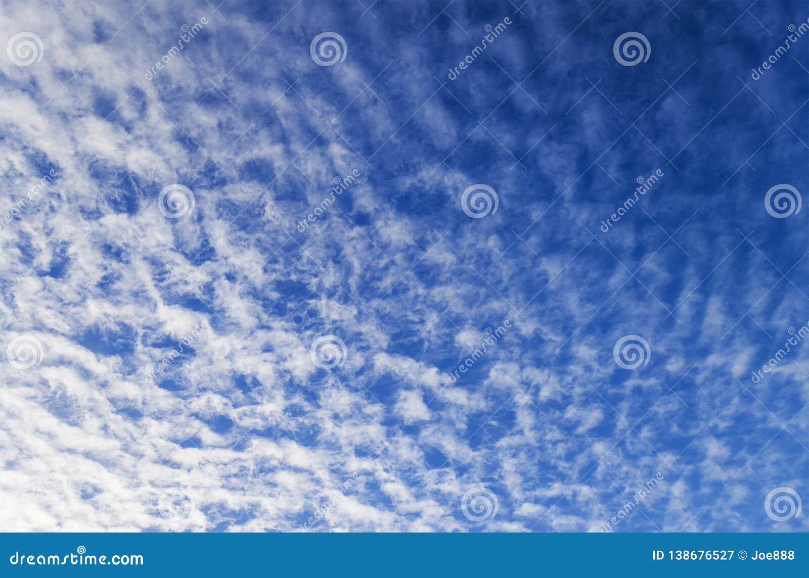 Blue Sky with Scattered Cloud Background Stock Image - Image of pattern ...
