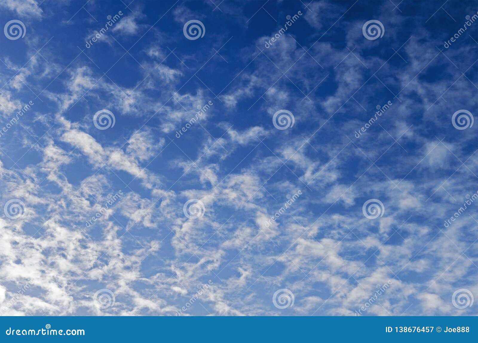 Blue Sky with Scattered Cloud Background Stock Image - Image of ...