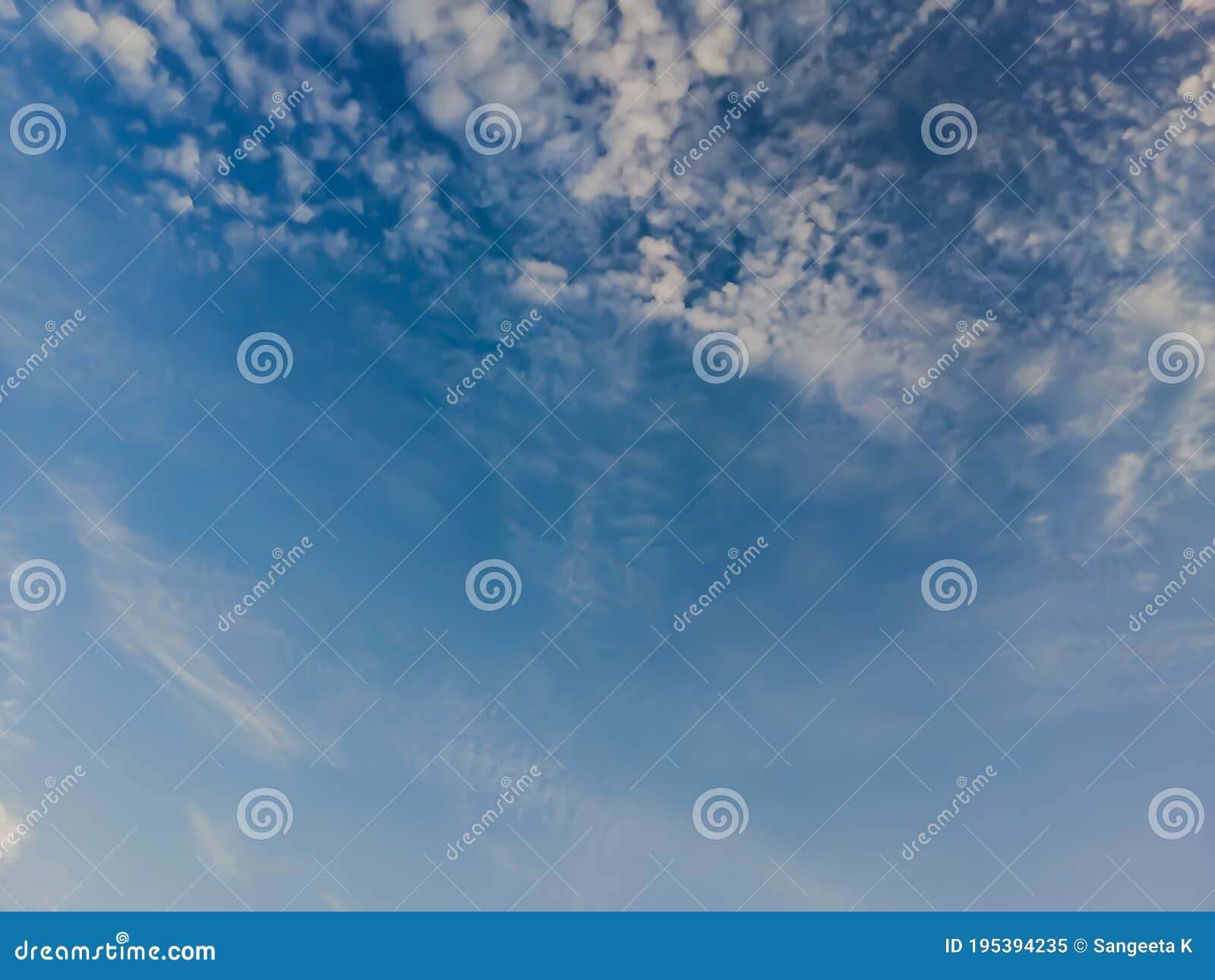 Blue Sky - Blue Sky with Scattered Clouds Stock Image - Image of blue ...