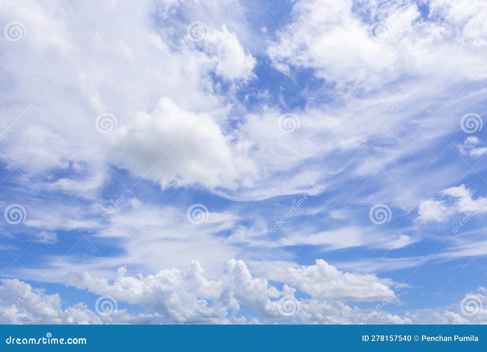 The Blue Sky with Scattered Clouds Stock Photo - Image of light ...