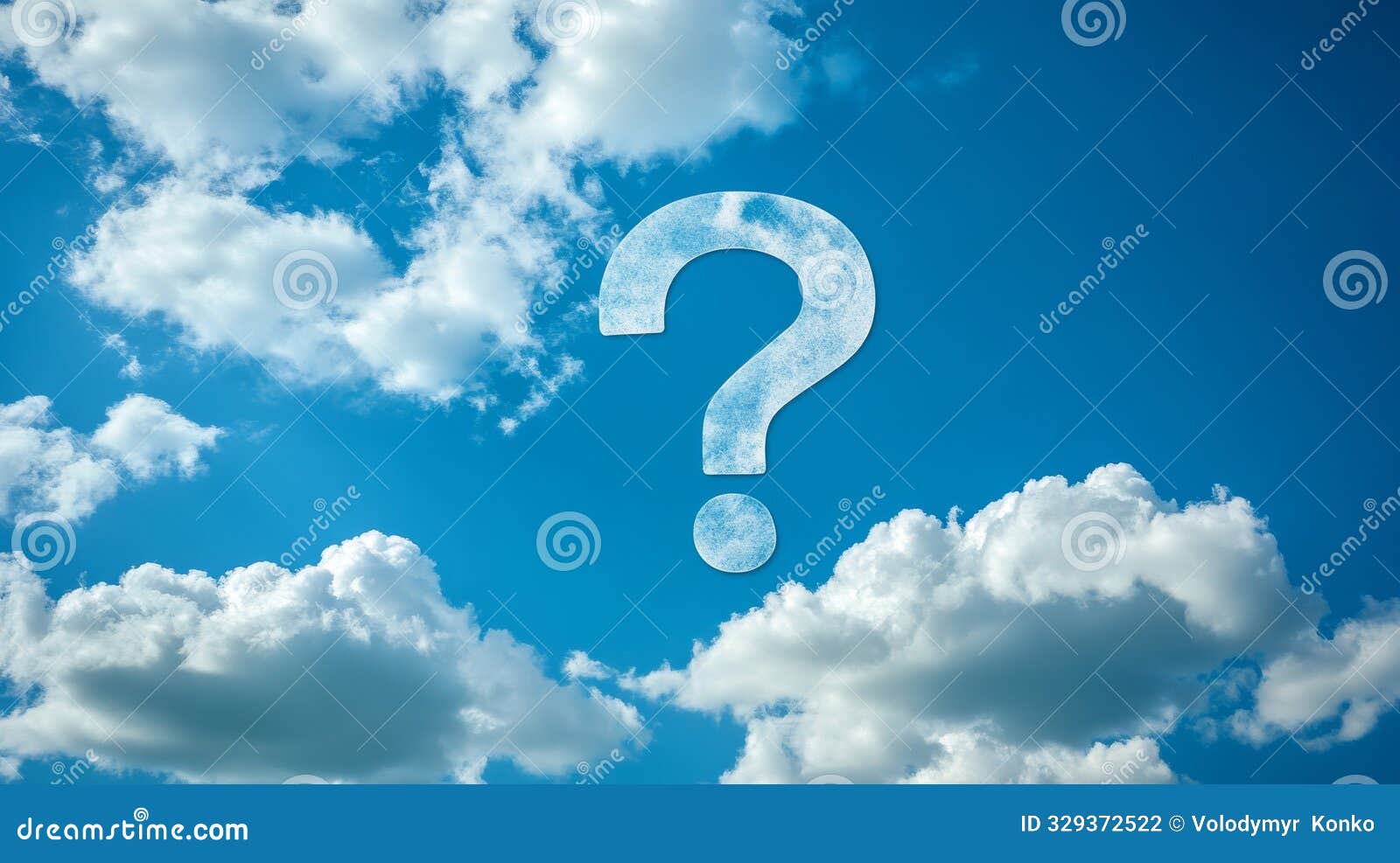 Blue Sky with Scattered White Clouds and a Question Mark Shaped Cloud ...