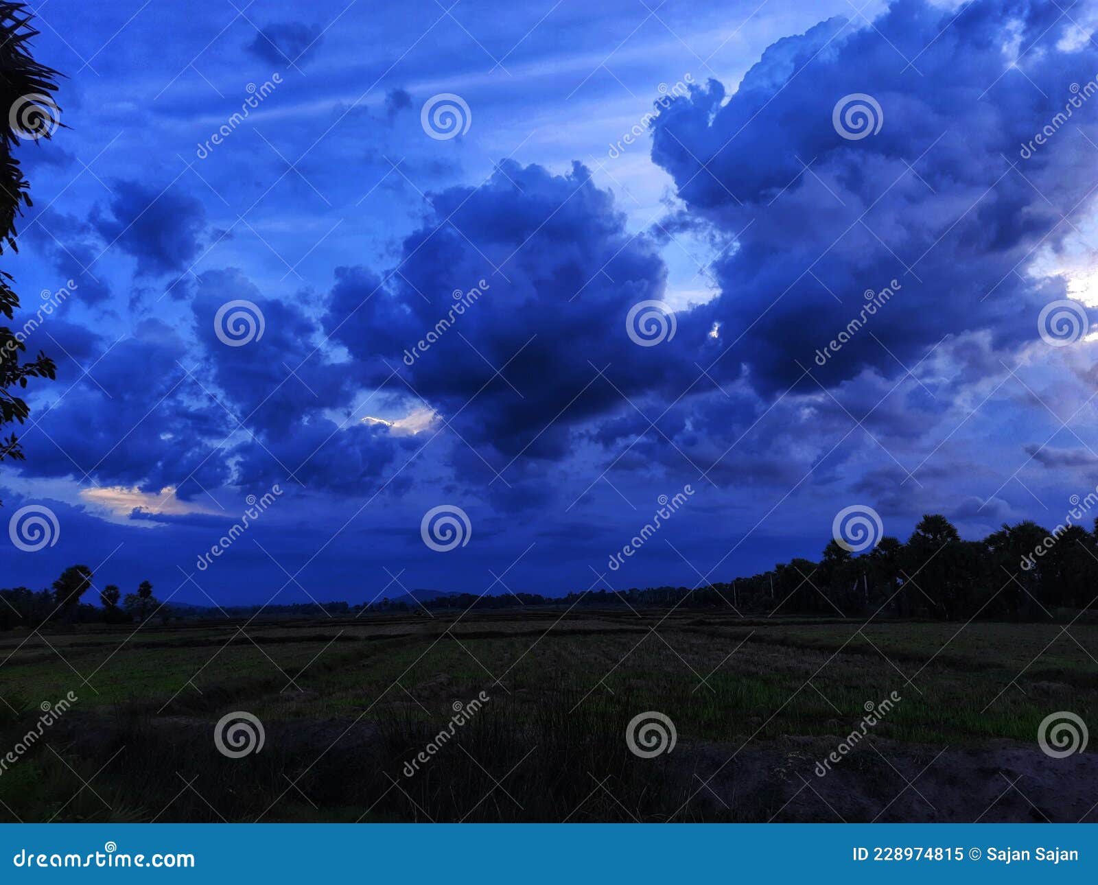 Blue sky scenery stock image. Image of wind, dawn, prairie - 228974815