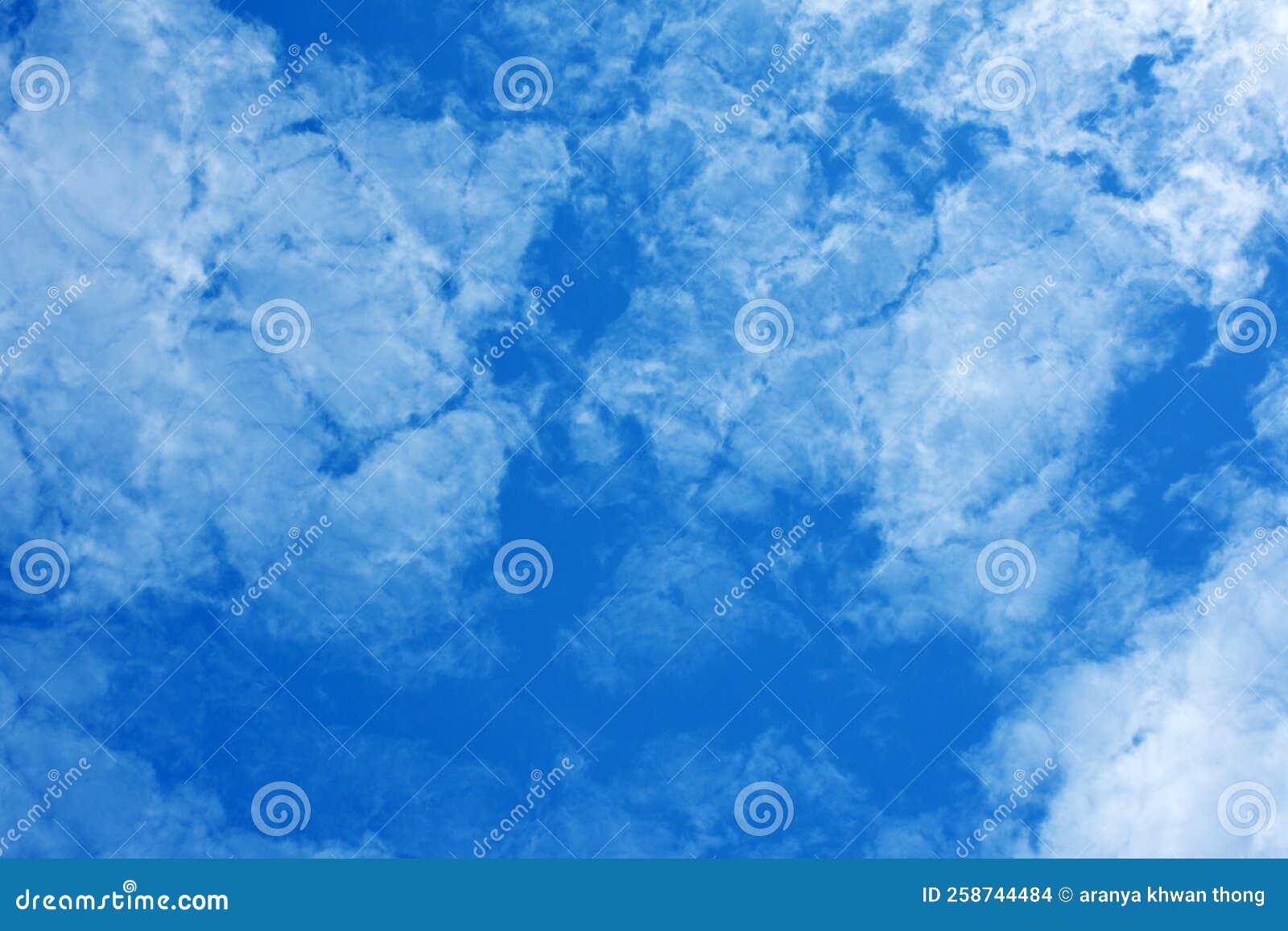Blue Sky Scenery with White Fluffy Clouds for the Background Stock ...