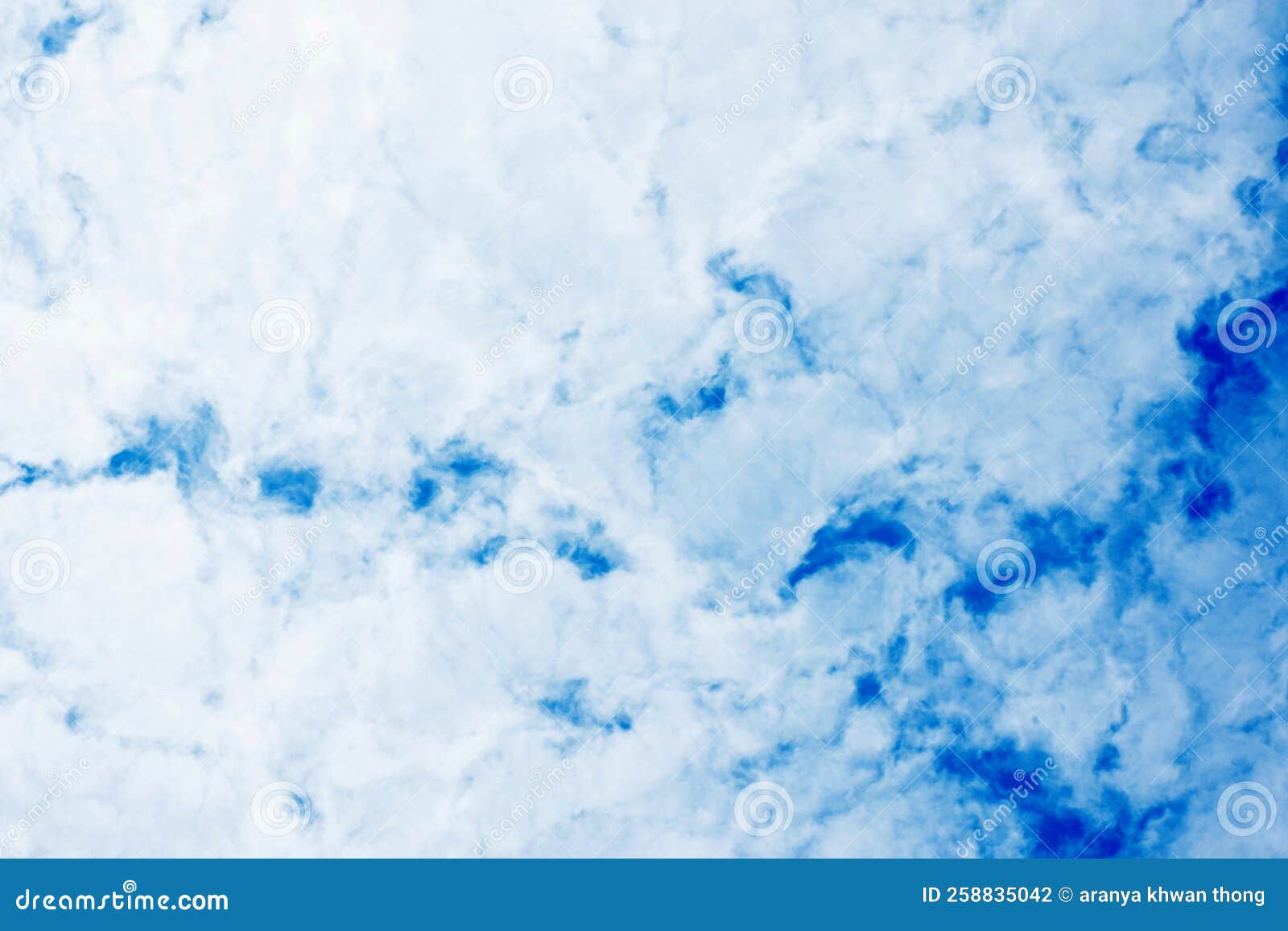 Blue Sky Scenery with White Fluffy Clouds for the Background Stock ...