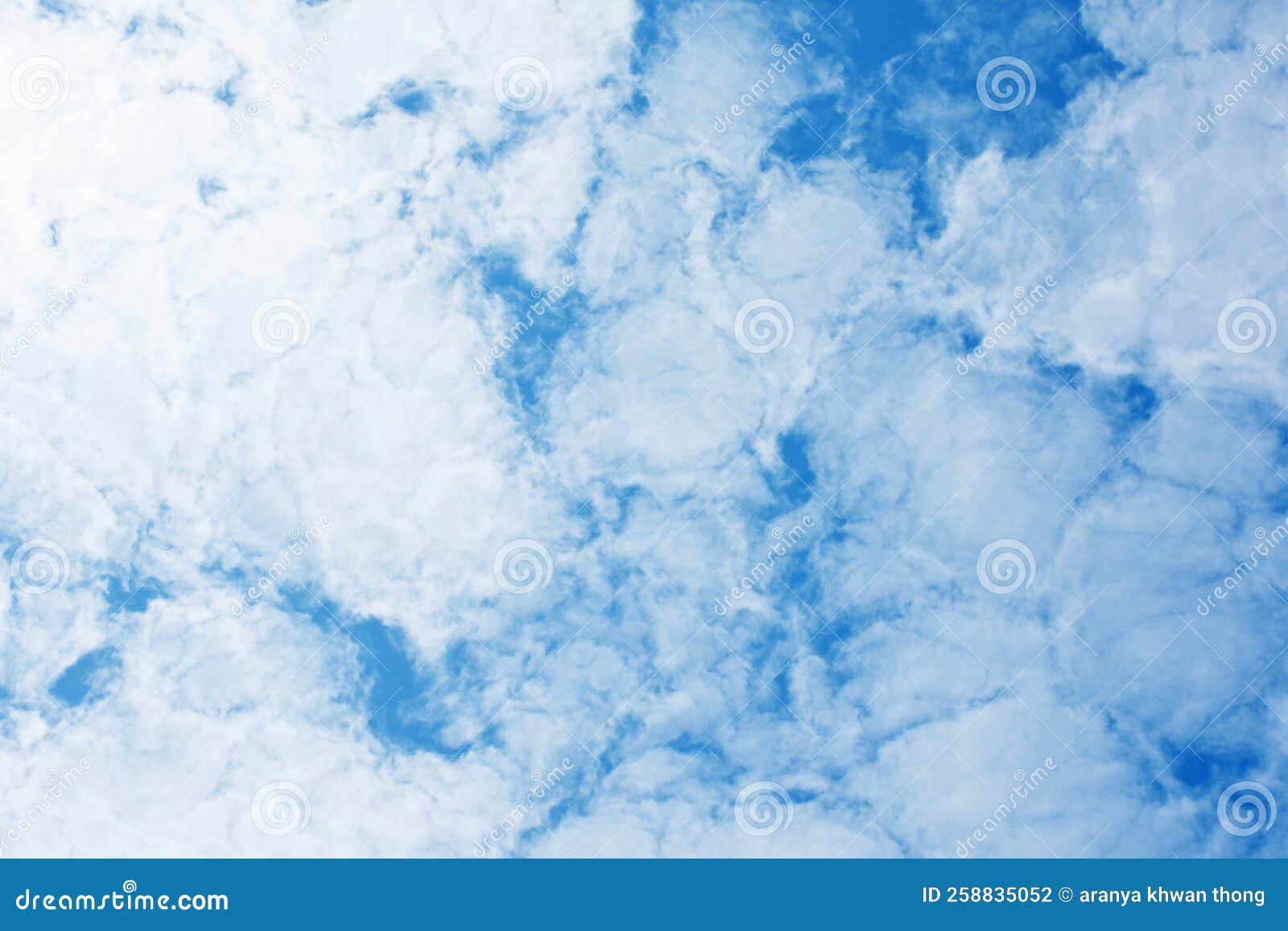 Blue Sky Scenery with White Fluffy Clouds for the Background Stock ...