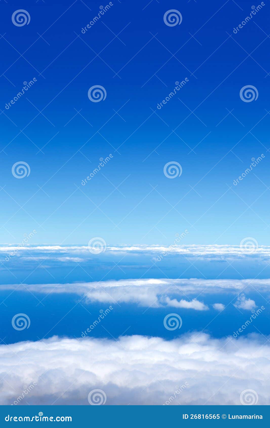 Blue Sky Sea of Clouds from High Altitude Stock Image - Image of ...