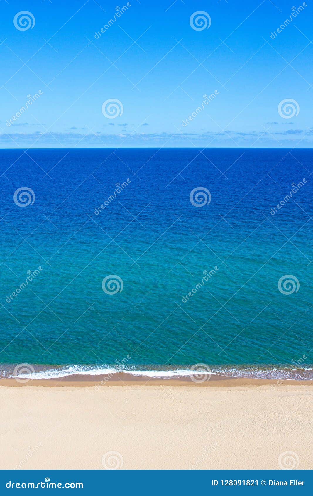 Blue Sky, Sea and Yellow Sandy Beach Stock Image - Image of scenic ...
