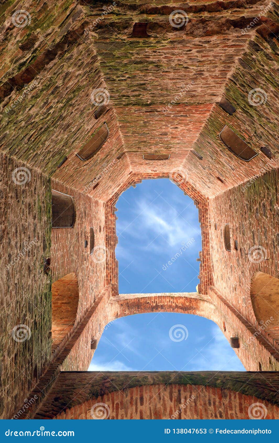 Blue Sky Seen from Inside an Ancient Medieval Tower Used As a Pr Stock ...
