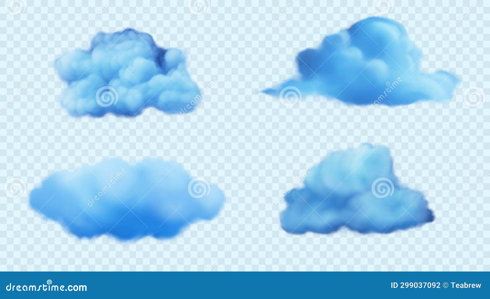 Blue Sky. Set of 3d Vector Design Elements. Stock Illustration ...