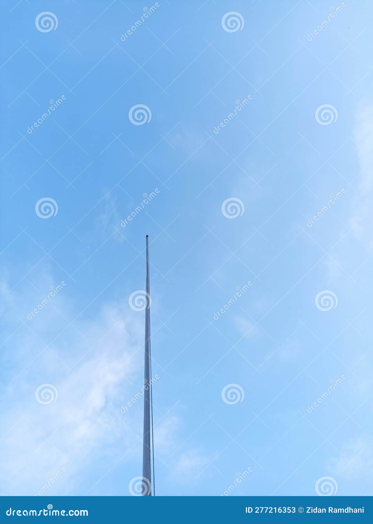 Blue Sky with Small Flagpole Stock Image - Image of small, blue: 277216353
