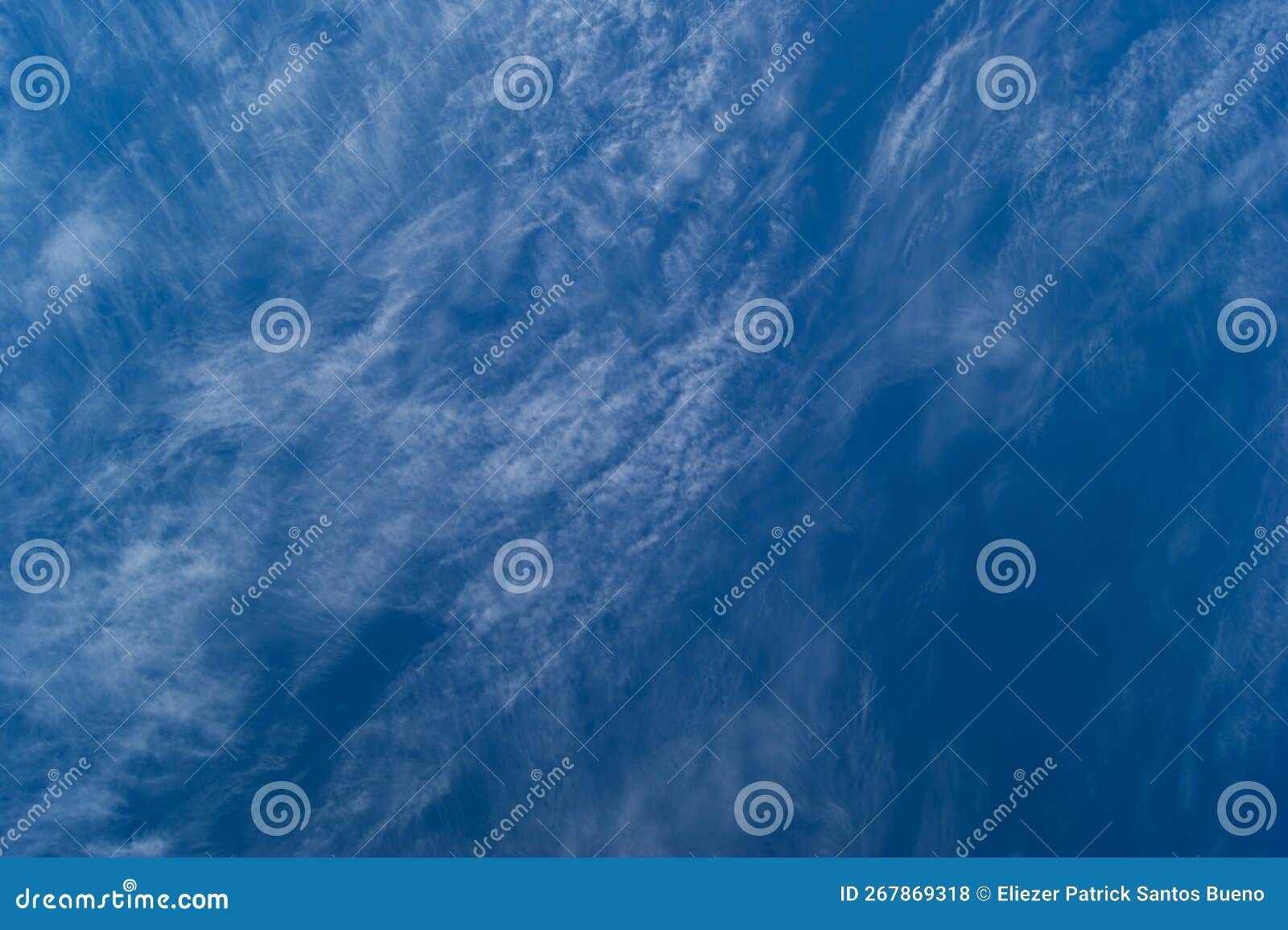 Blue Sky with Sparse Scattered Clouds in Sunny Day Stock Photo - Image ...