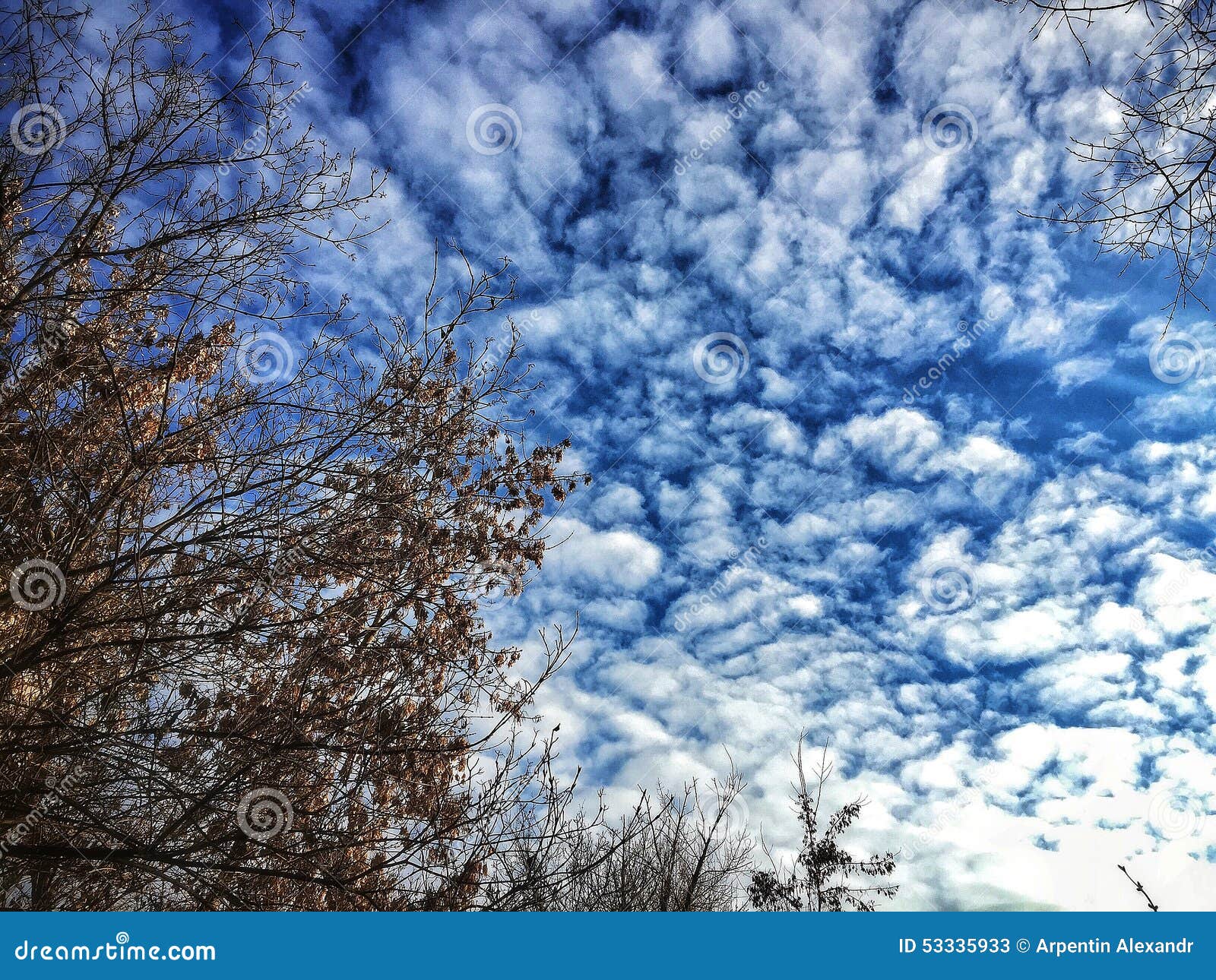 Blue sky stock image. Image of clear, blue, spring, clouds - 53335933