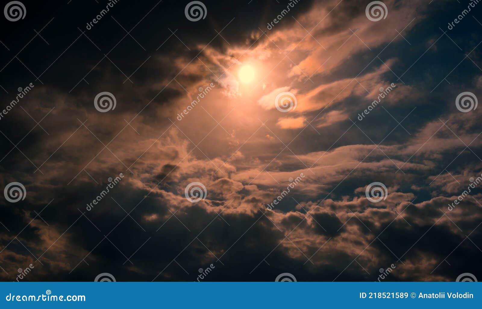 Blue Sky with Storm Textured Clouds Stock Image - Image of element ...