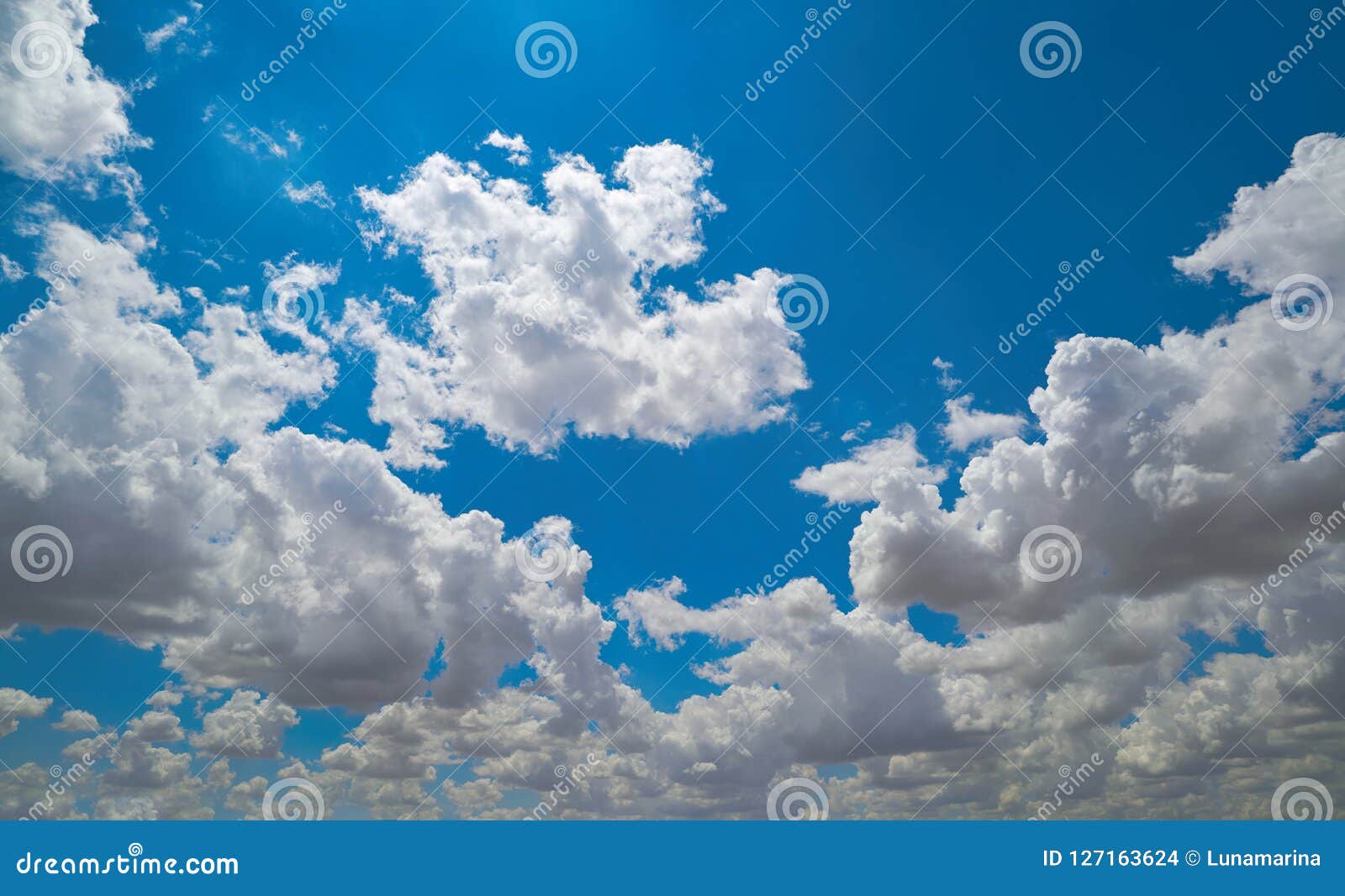 Blue Sky with Summer Clouds Stock Photo - Image of outside, space ...