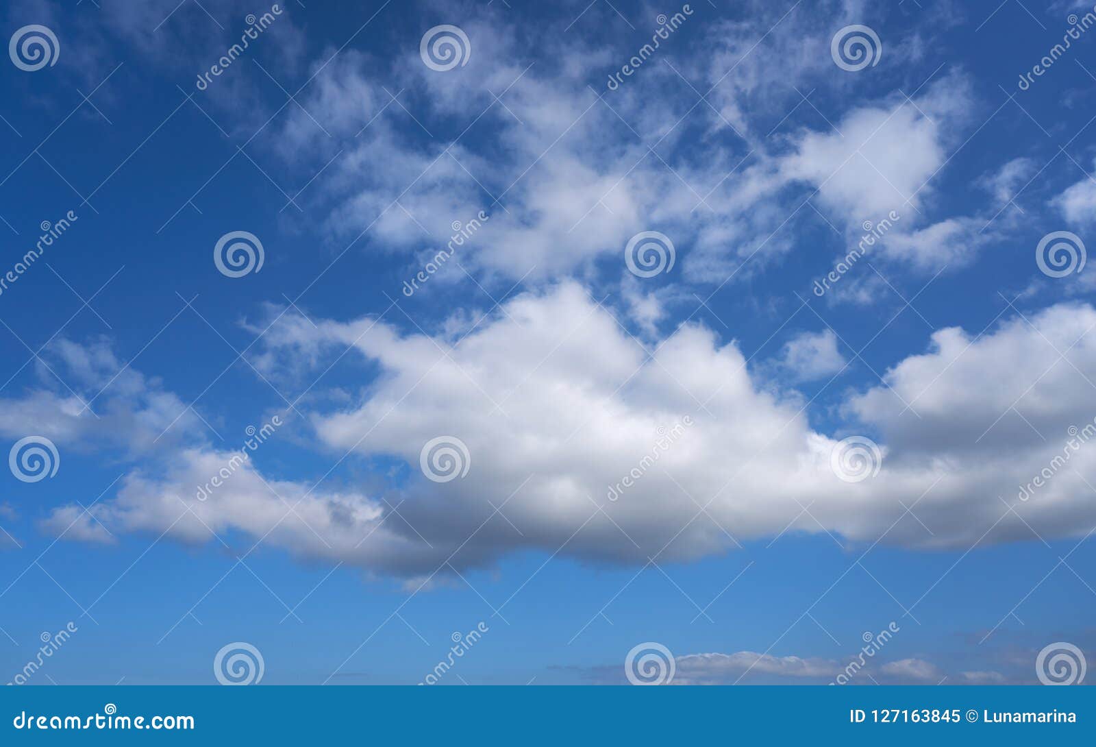 Blue Sky with Summer Cumulus Clouds Stock Image - Image of front ...