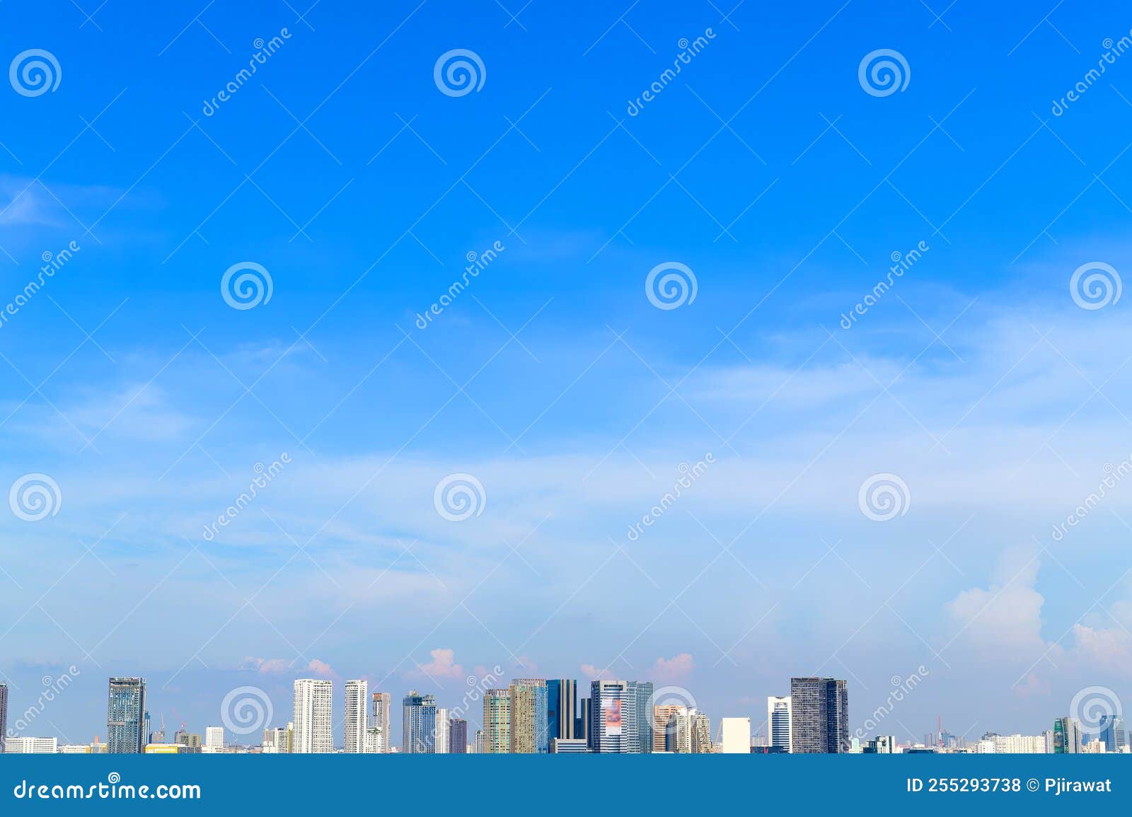 Blue Sky in Summer Day Over the City Stock Photo - Image of idyllic ...