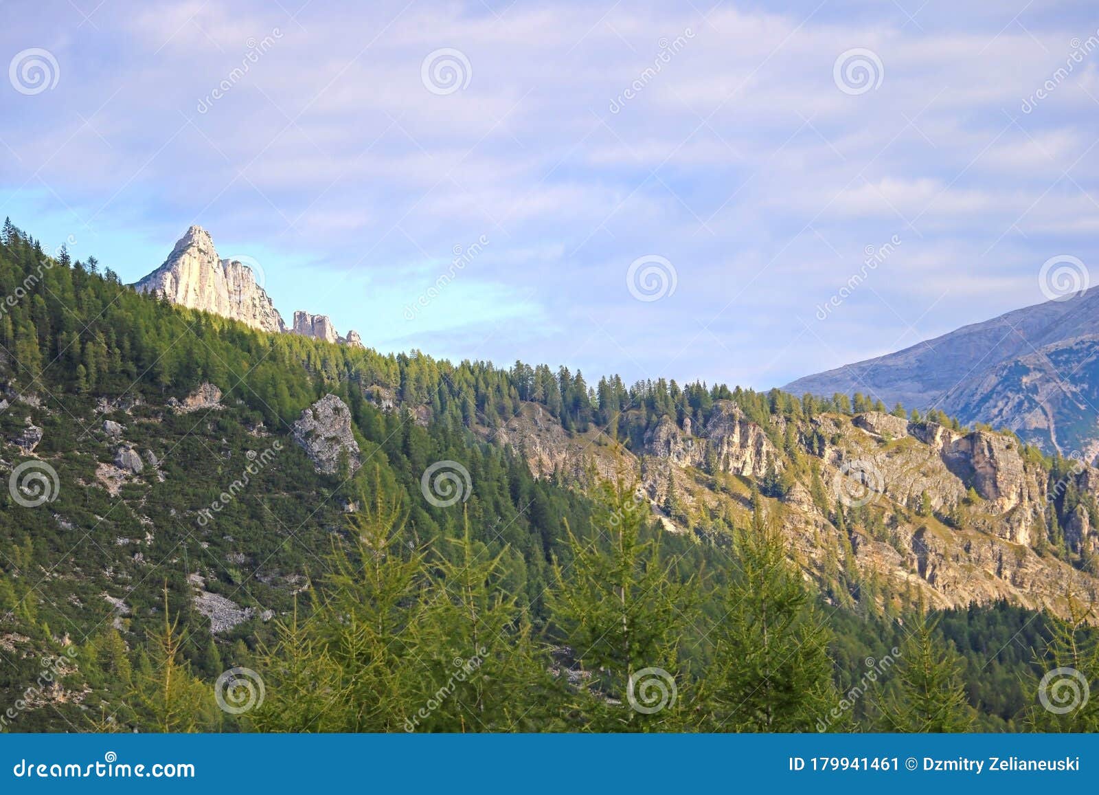 Blue Sky in Summer, Dolomite Alps, Italy Stock Image - Image of ...