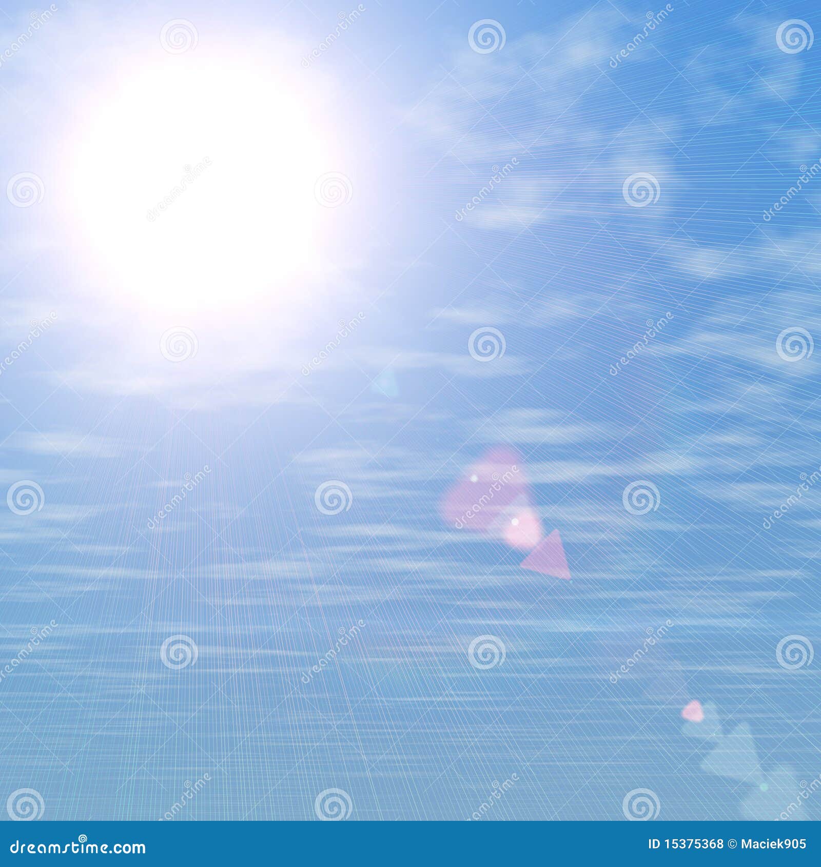 Blue Sky and Sun Background Stock Illustration - Illustration of modern ...