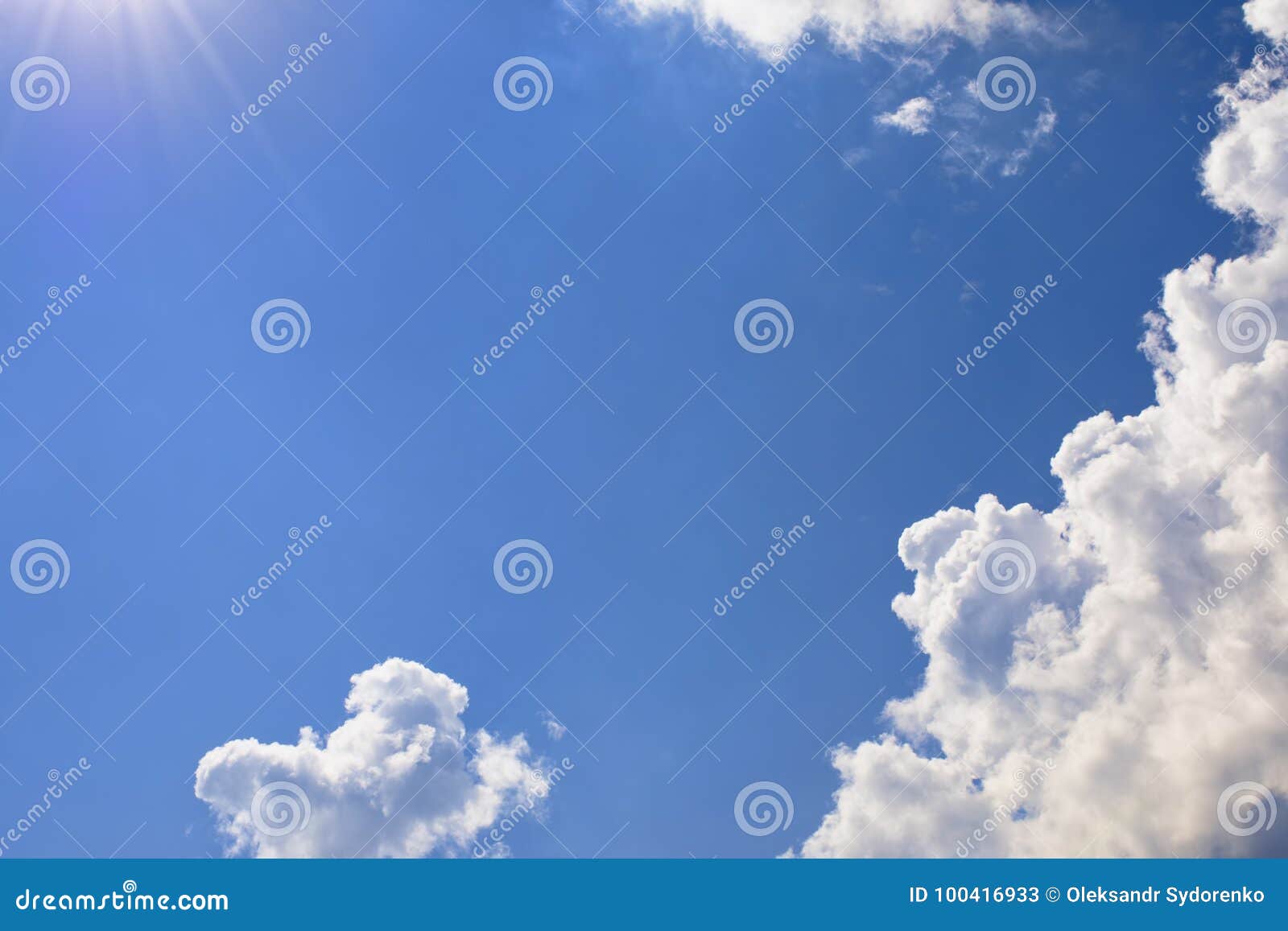 Blue Sky, Sun and Clouds. Backdrop for Banner, Card, Web, Advertisement ...