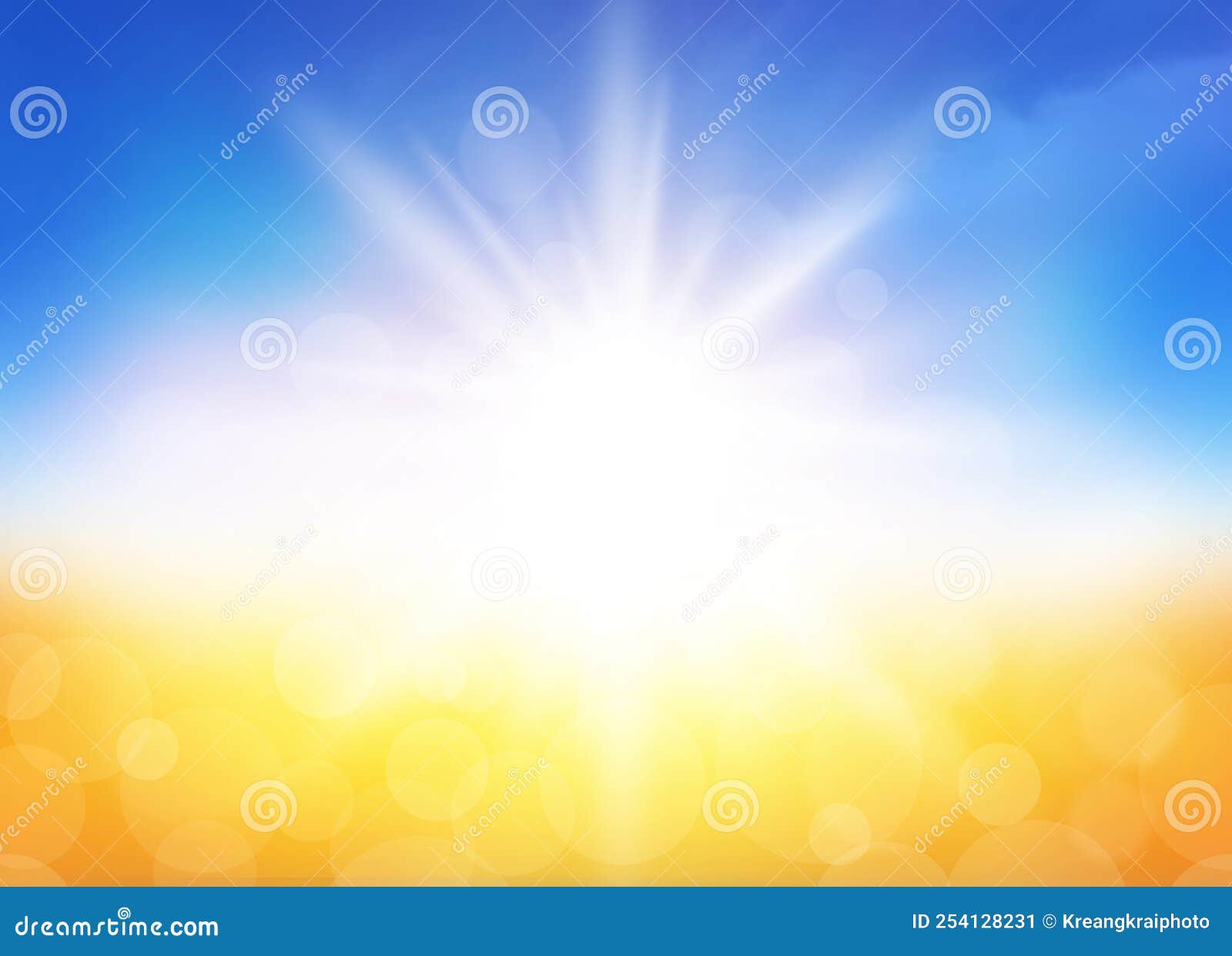 Blue Sky and Sun Summer Blur Background Stock Image - Image of season ...