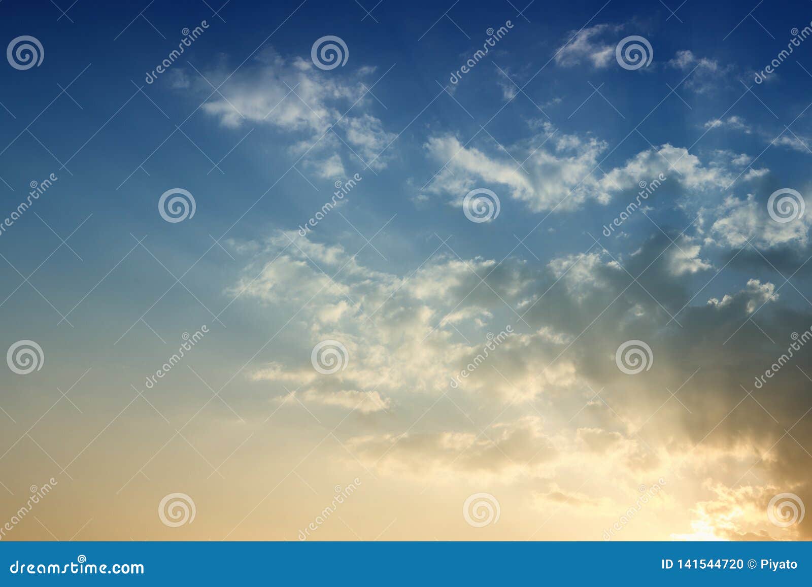 Blue sky in sunset stock photo. Image of scene, bright - 141544720