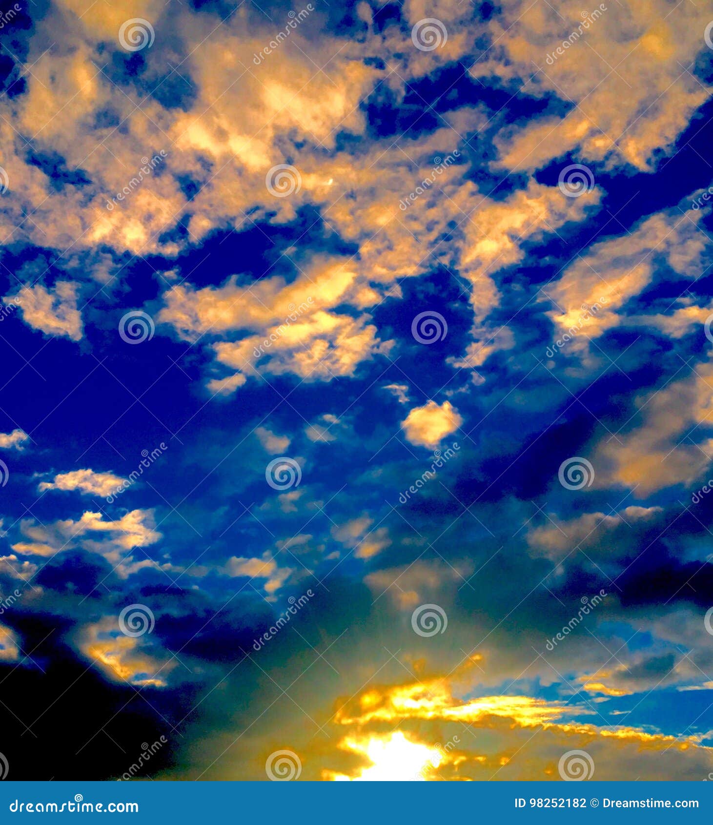 Blue sky stock photo. Image of sunset, colors, bluesky - 98252182