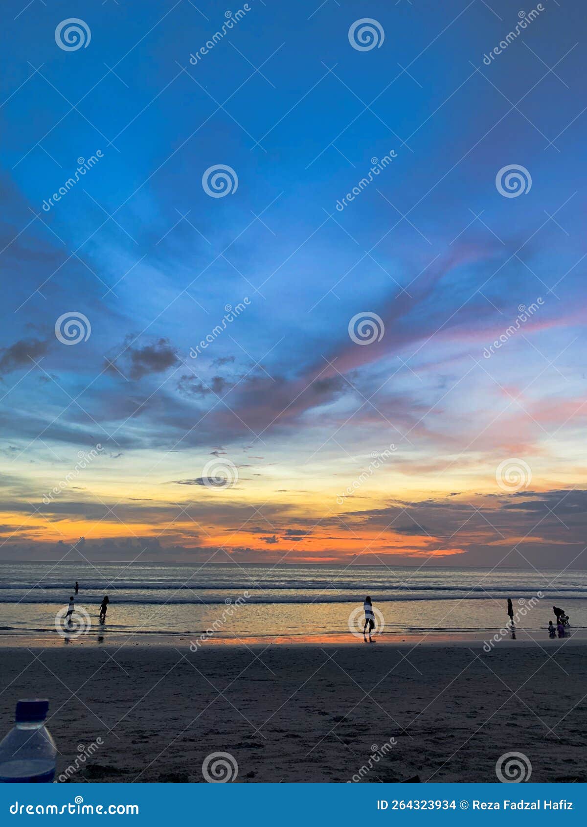 Blue Sky with the Sunset in the Beach Editorial Stock Image - Image of ...