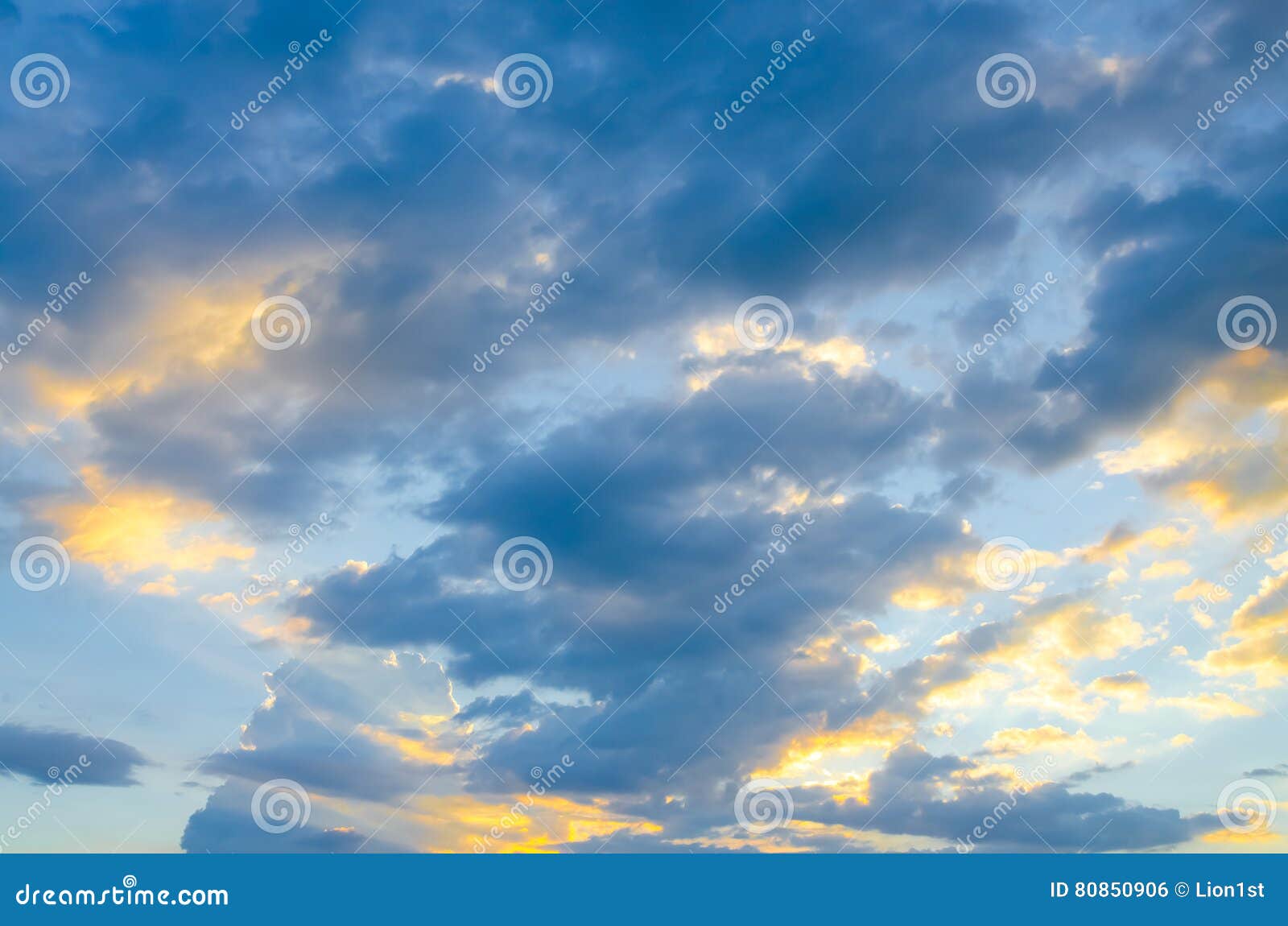 Blue Sky with Sunset Light. Stock Photo - Image of skyscape, sunset ...