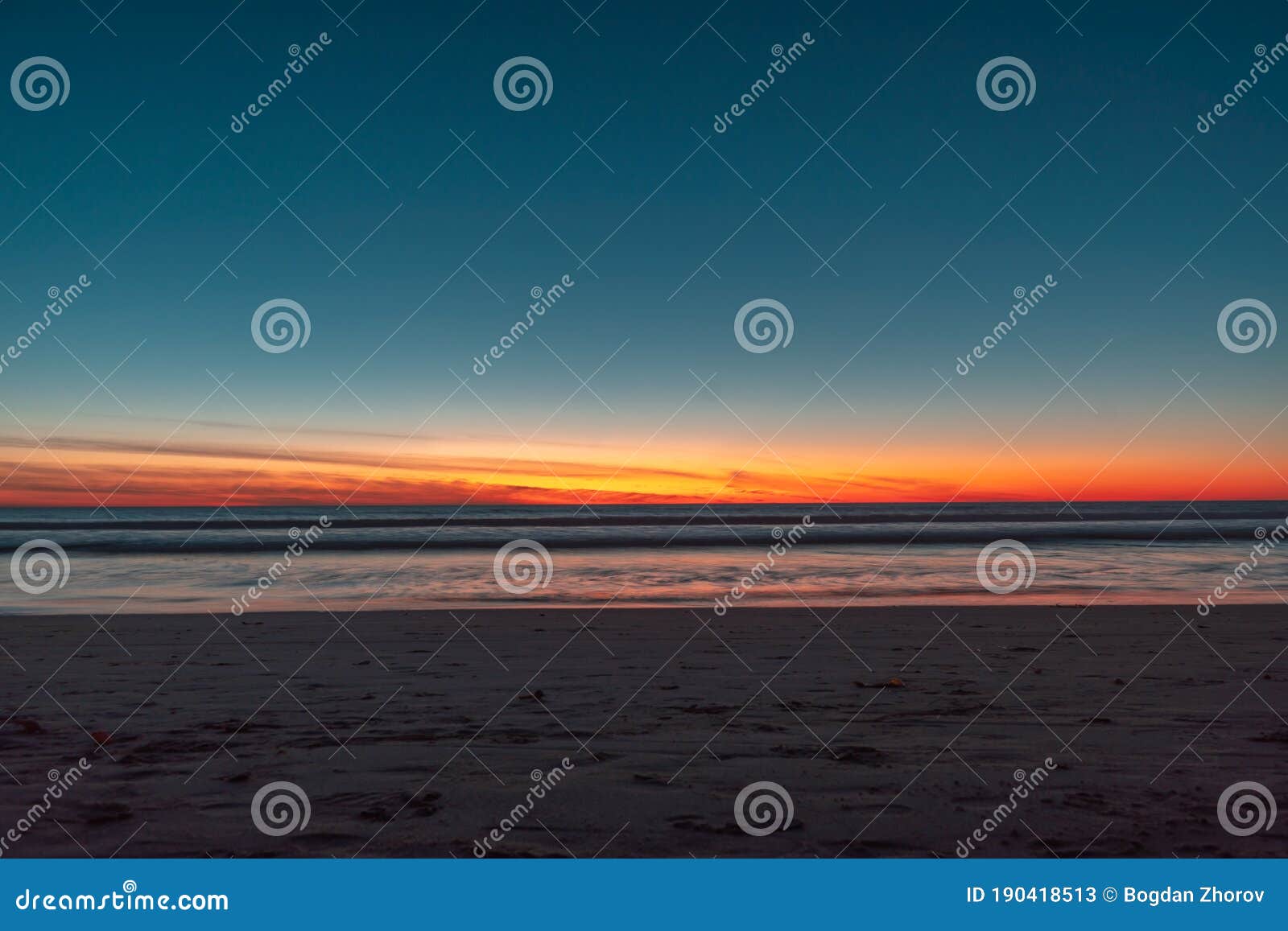 Blue Sky after Sunset on Sea. Natural Sky Gradient Example. Horizon ...