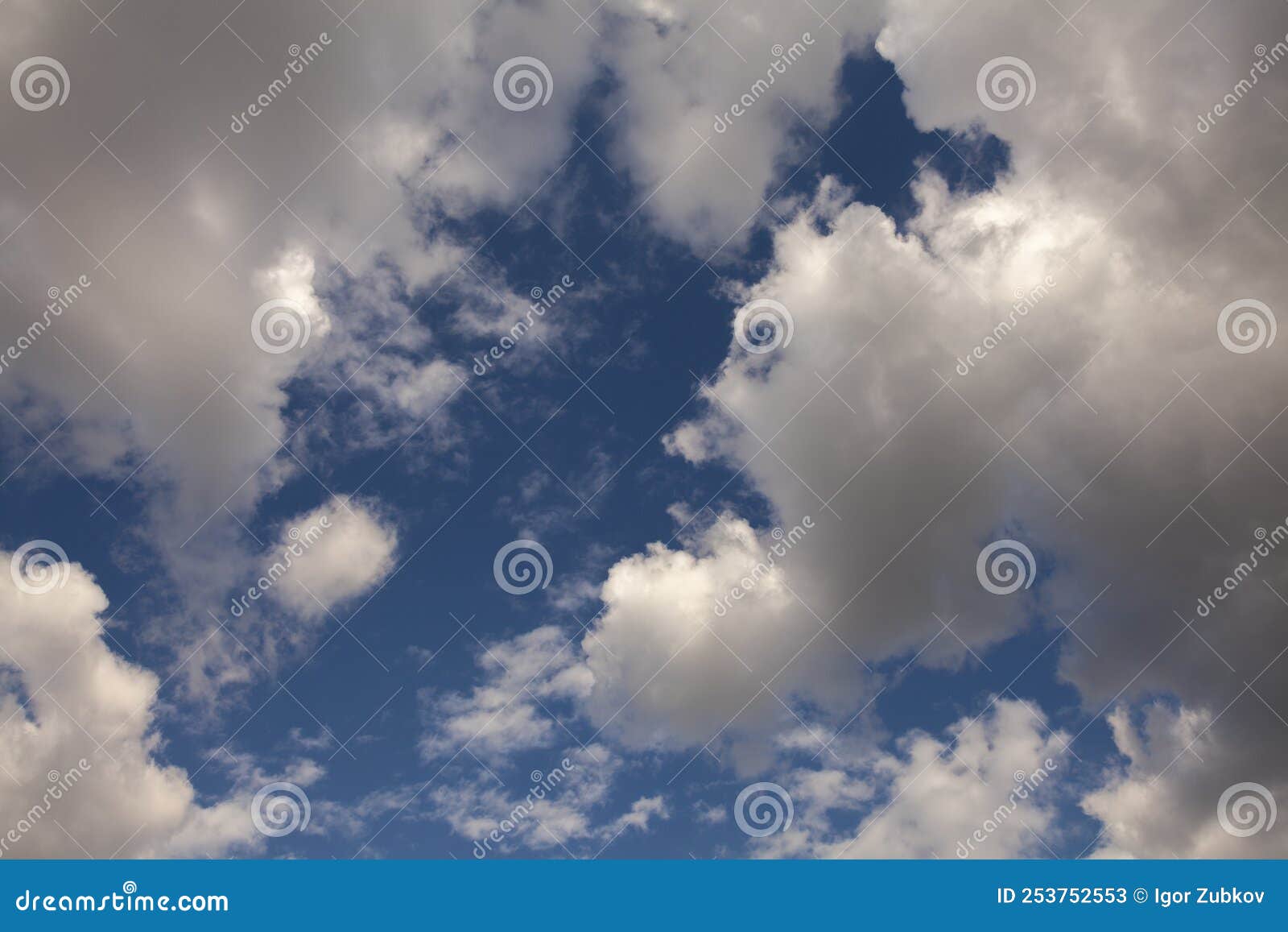 Blue Sky Texture in White Cumulus Clouds Stock Image - Image of ...