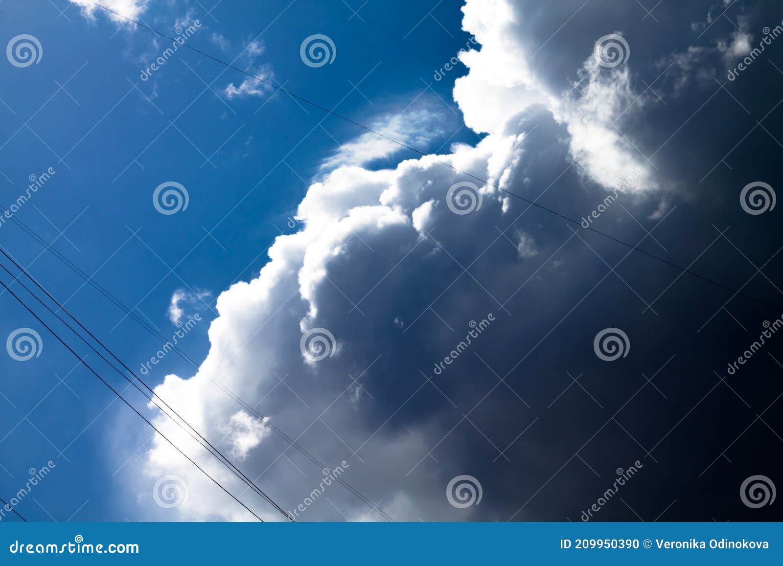 Blue sky and thundercloud. stock photo. Image of danger - 209950390